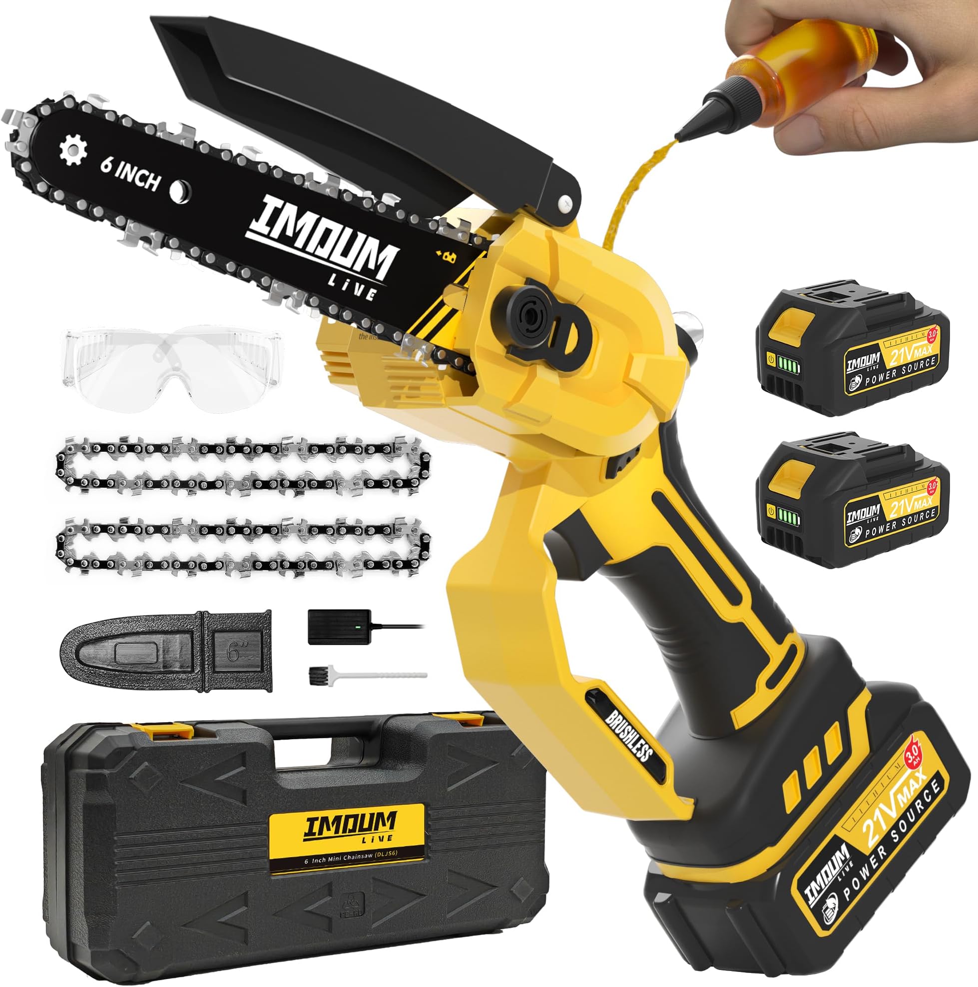 Amazon.com: PEDONY Mini Chainsaw 4’’ for Milwaukee 18V Battery, Cordless Electric Chain Saw with ...