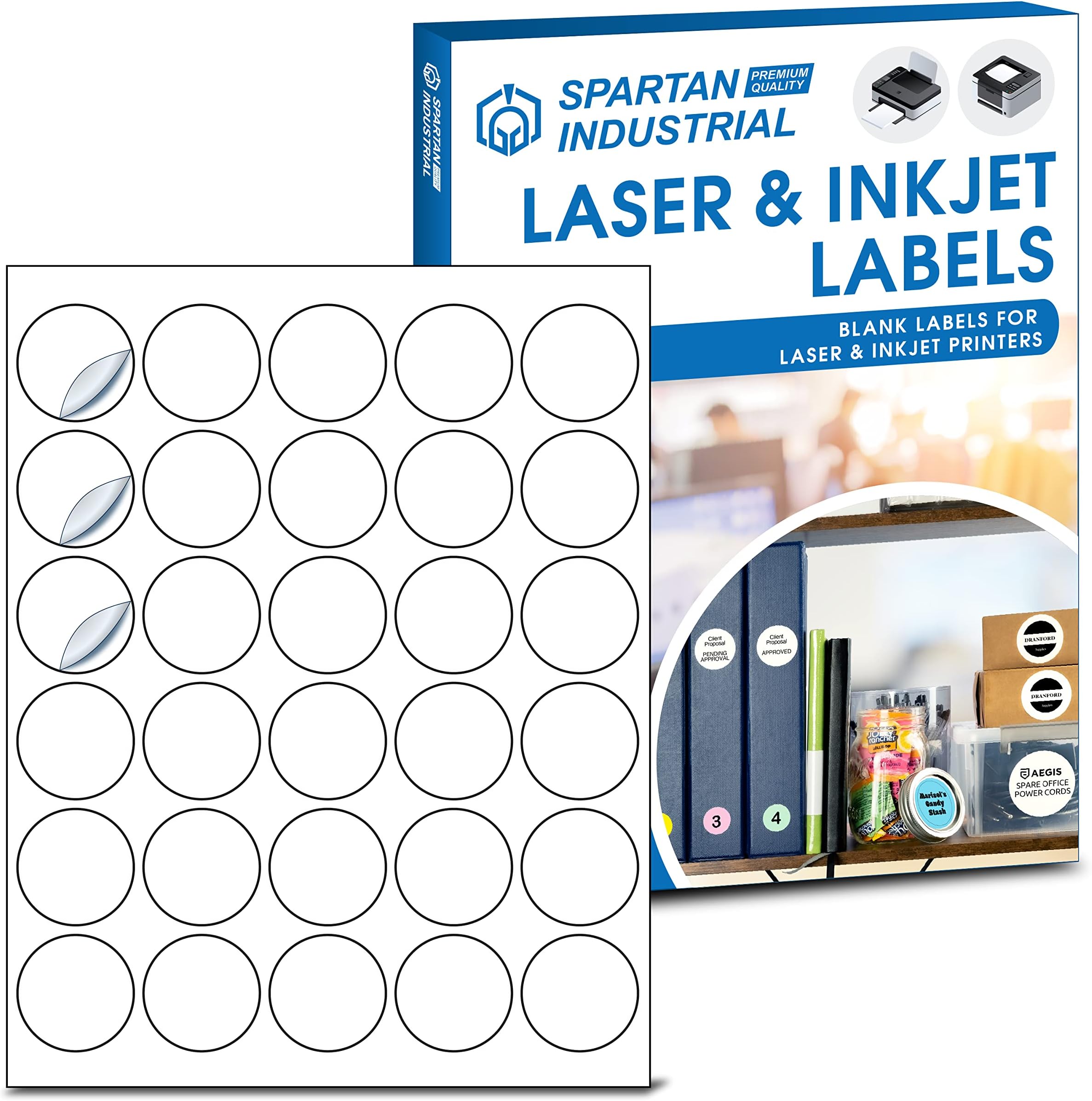 Amazon.com : Spartan Industrial Printable Circle Laser Label - 1.5 ...
