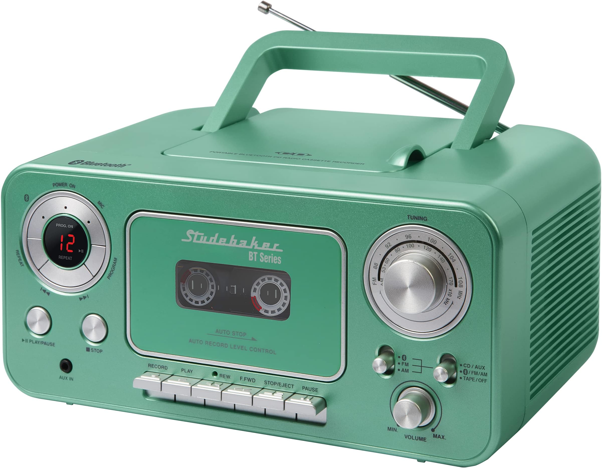 Amazon.com: Studebaker Retro Edge Big Sound Bluetooth Boombox with CD ...