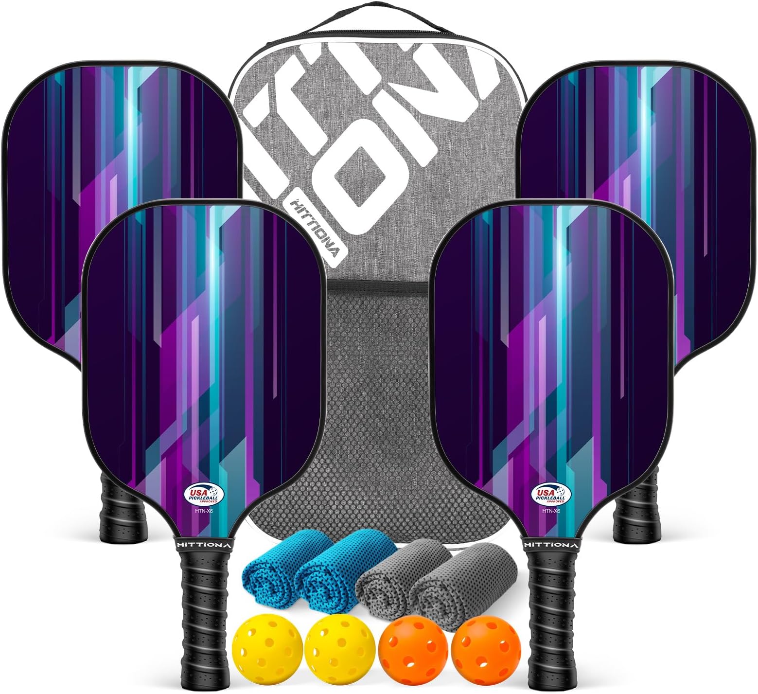 Pickleball Paddles Set,Pickleball Set with 4 Premium Wood Pickleball ...