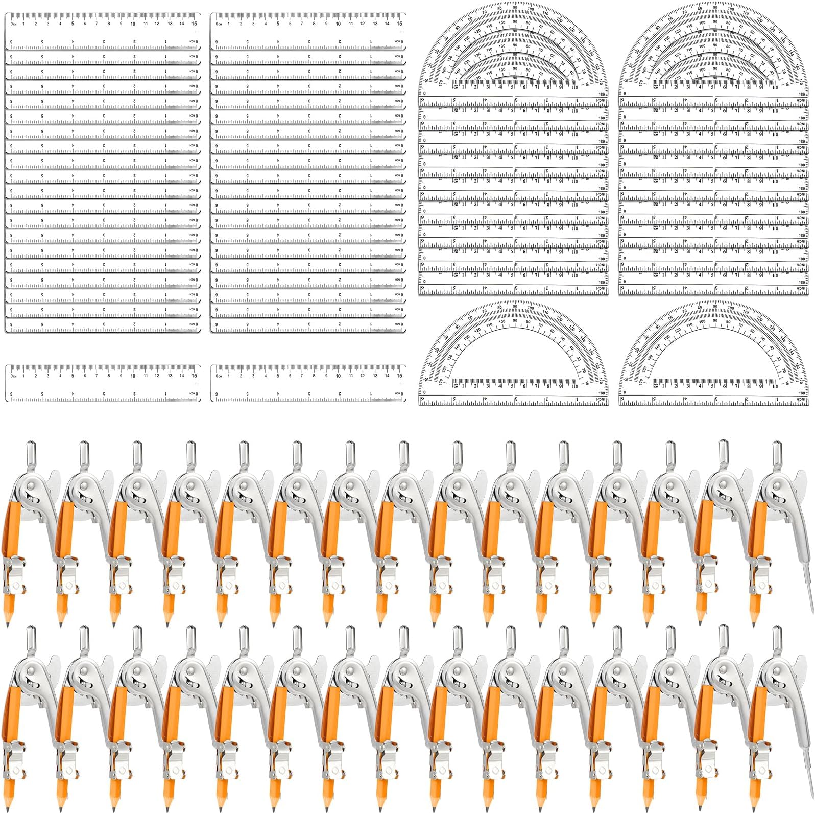 Amazon.com : 120 Pieces Geometry Math Set Compass for Geometry Math ...