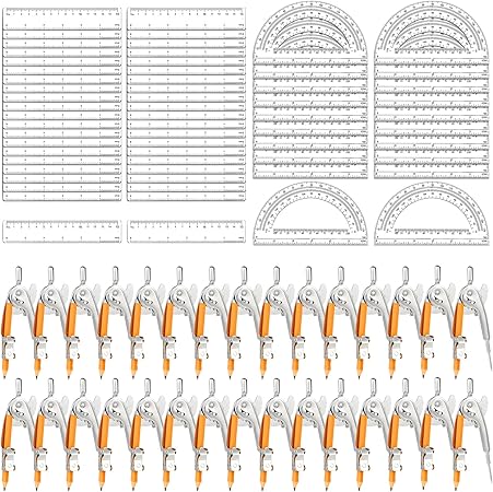 Amazon.com : 120 Pieces Geometry Math Set Compass for Geometry Math ...