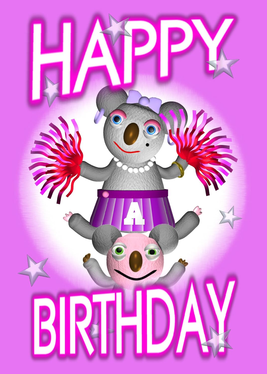 Amazon.com : We Cheer Koala Birthday 5" x 7" card + Envelope (3 ...