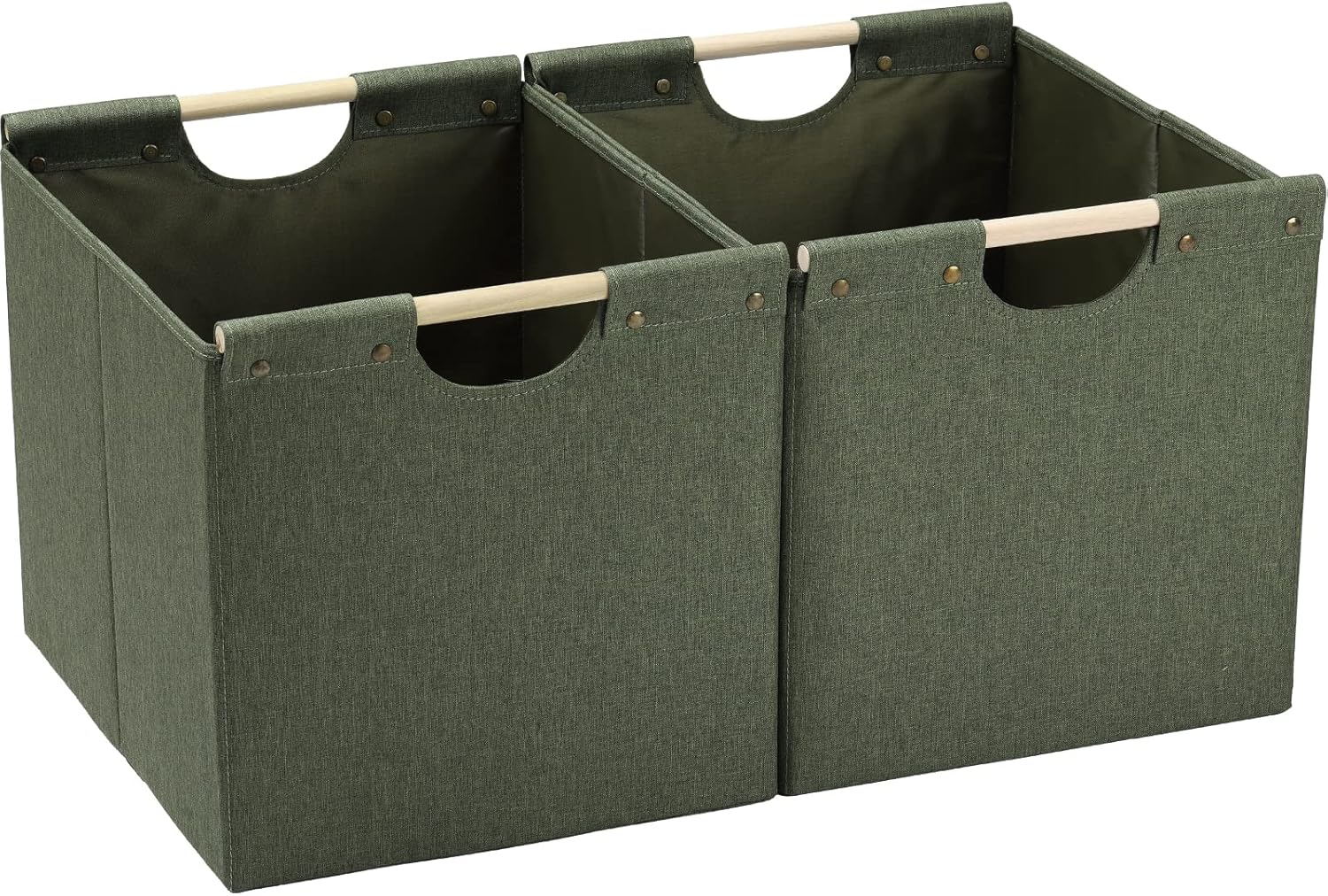 Amazon.com - HOONEX Large Collapsible Storage Bins, Linen Fabric, Pack ...