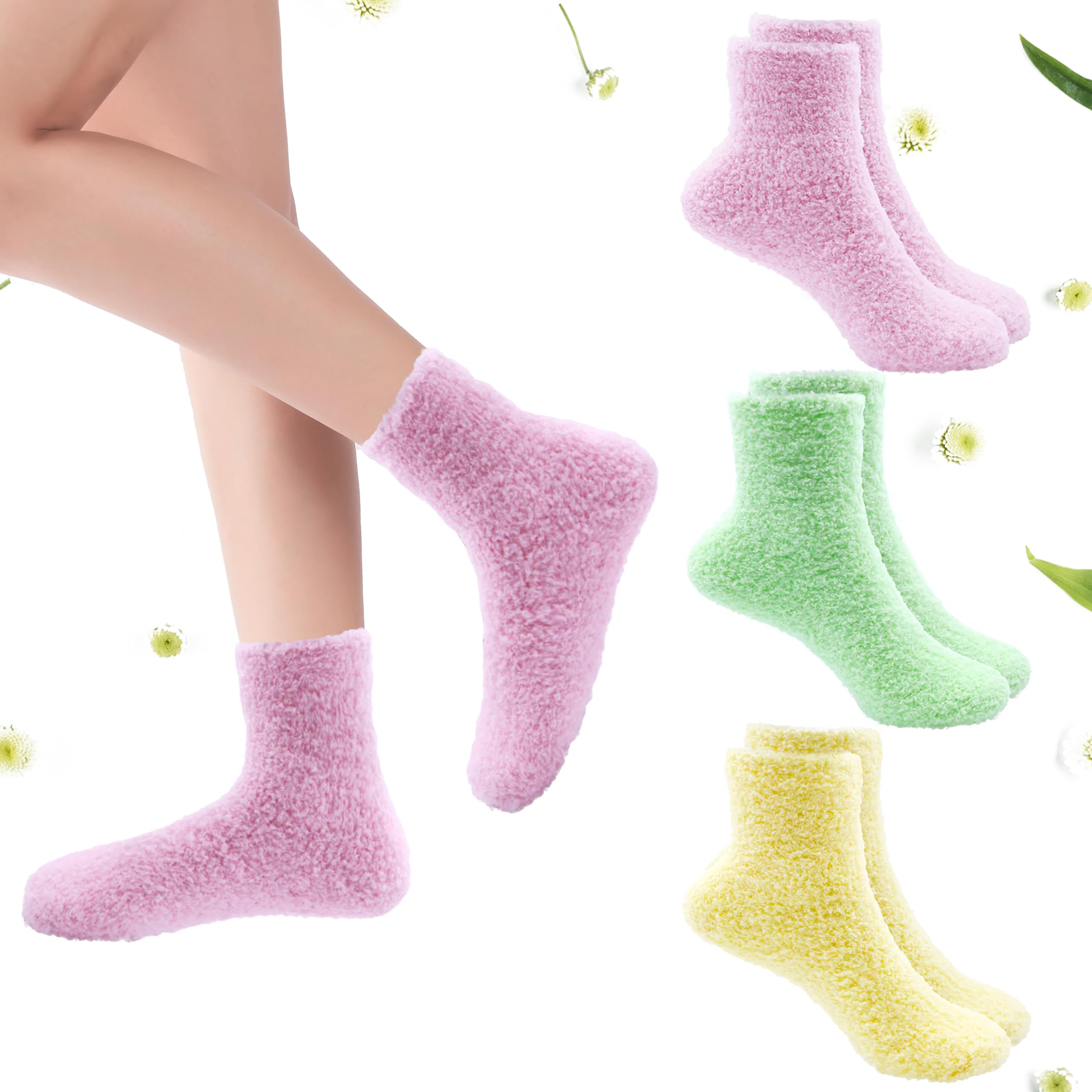 Amazon.com : 3 Pairs Aloe Socks Moisturizing Spa Socks for Dry Cracked ...