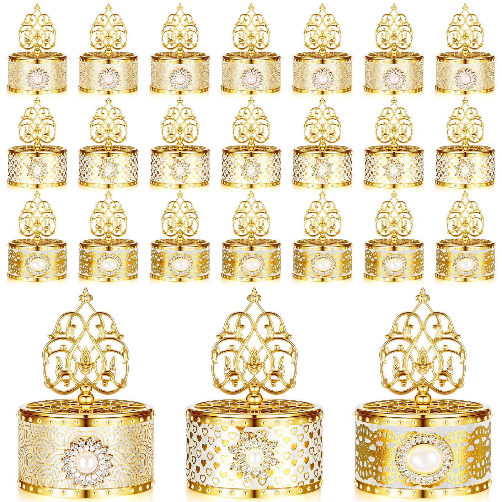 Amazon.com: Cunhill 24 Pcs Mini Candy Bottles Gold Plastic Mini Plastic ...