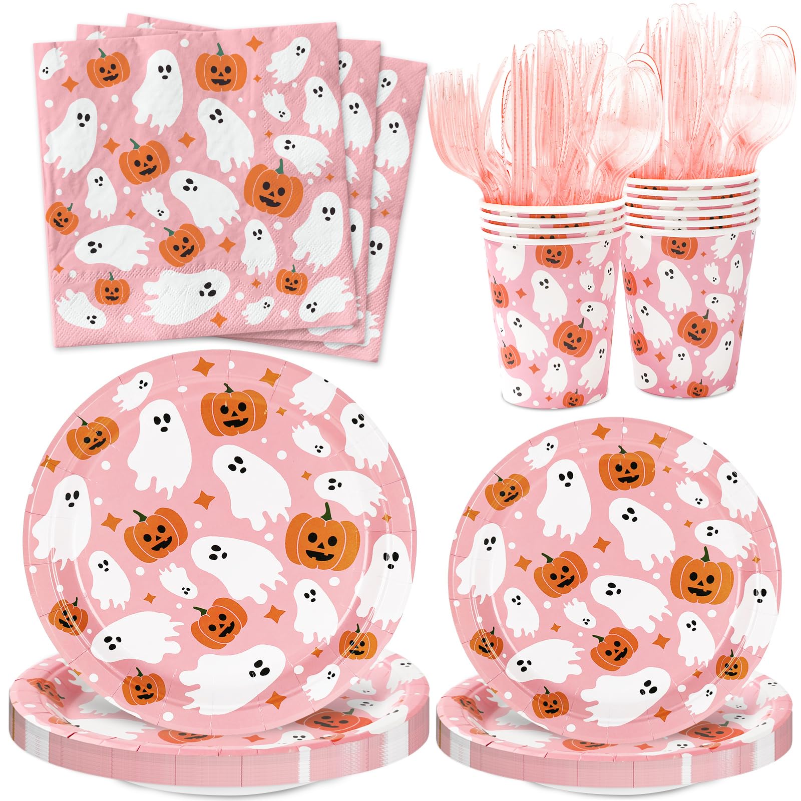 Amazon.com: JarThenaAMCS Halloween Tableware Set Ghost Pumpkin ...