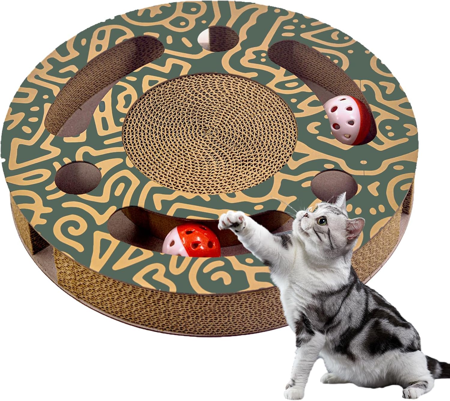 Amazon.com : LINGYNZH Cat Scratcher Board,3 In1 Cat Round Cat Scratcher ...