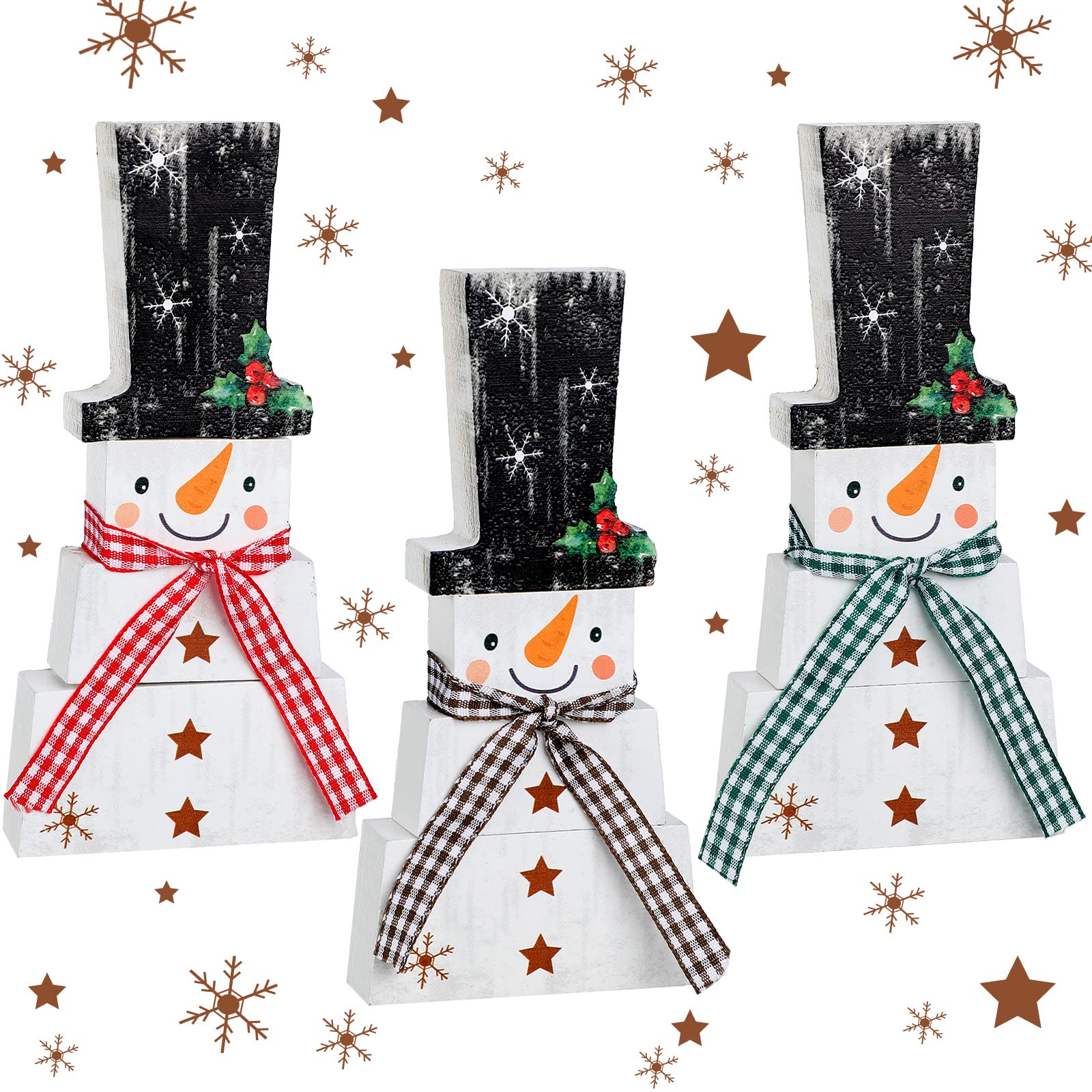 Amazon.com: Spiareal 3 Pcs Snowman Christmas Decoration Snowman ...
