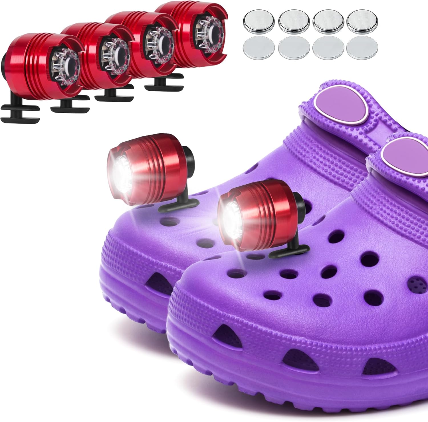 Vagocom 4Pcs Headlights for Croc Shoes, LED Torch Light Charms ...