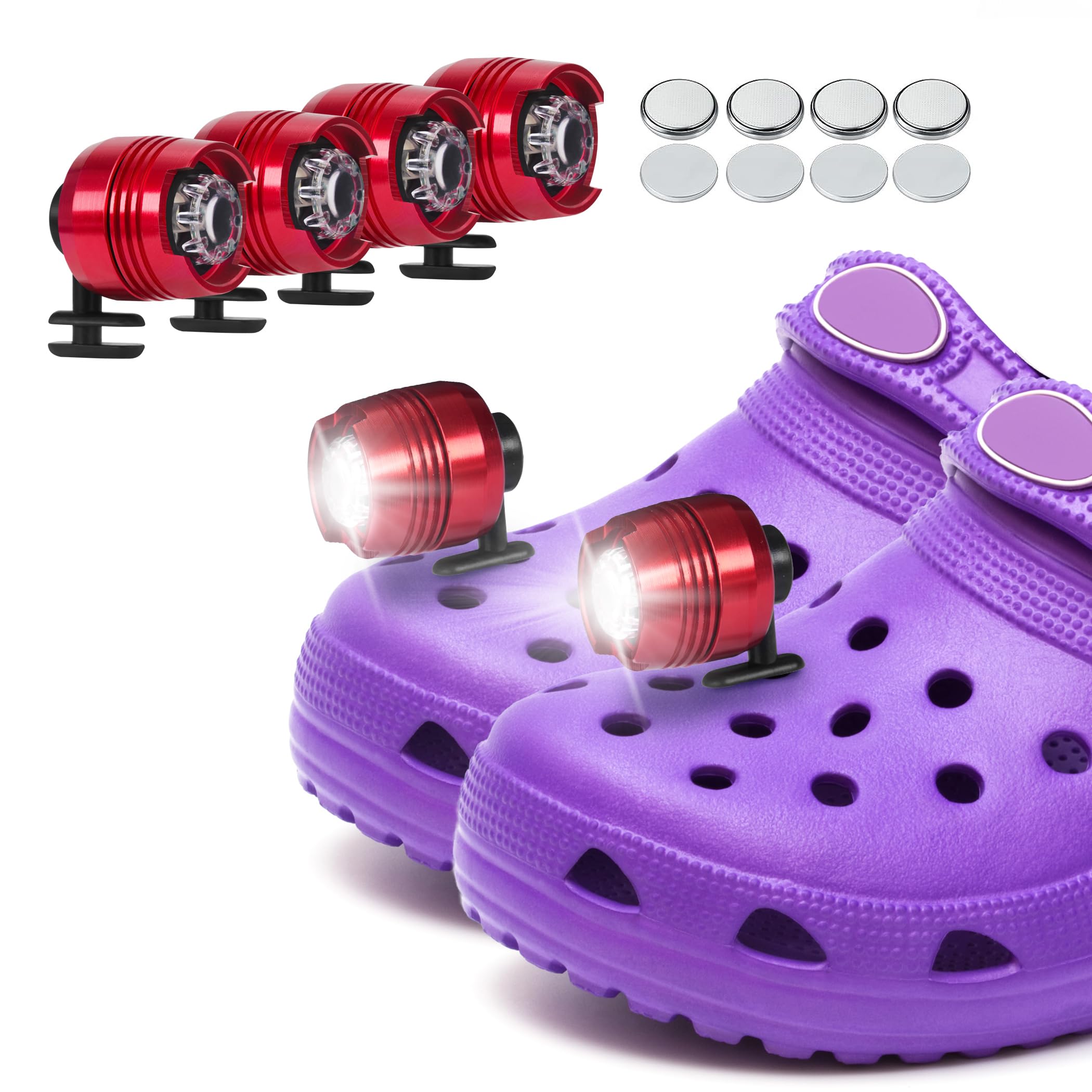 Vagocom 4Pcs Headlights for Croc Shoes, LED Torch Light Charms ...