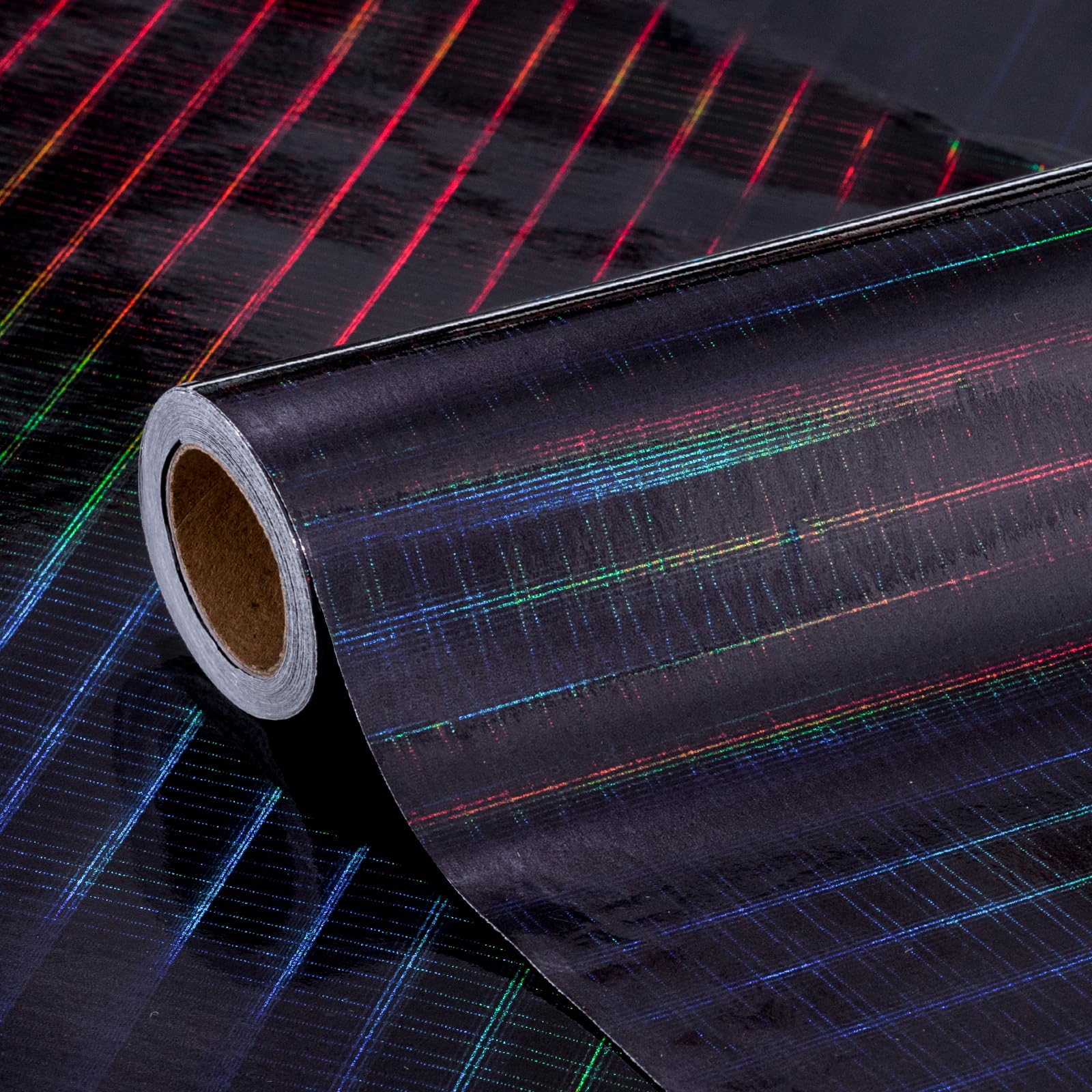 Amazon.com: LeZakaa Black Holographic Wrapping Paper - Mini Roll ...