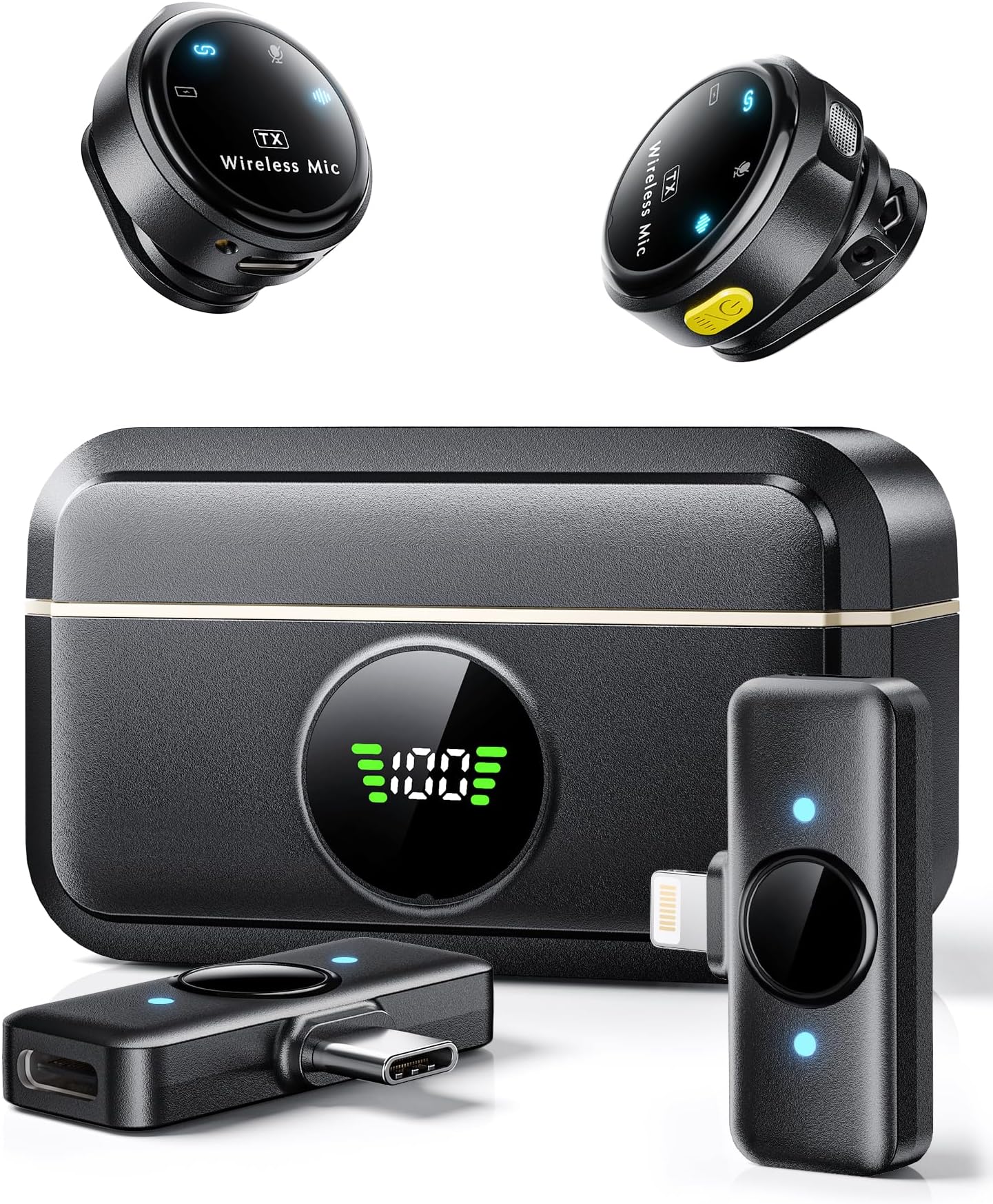 Amazon.com: PQRQP 3 in 1 Wireless Microphone for iPhone, Android ...