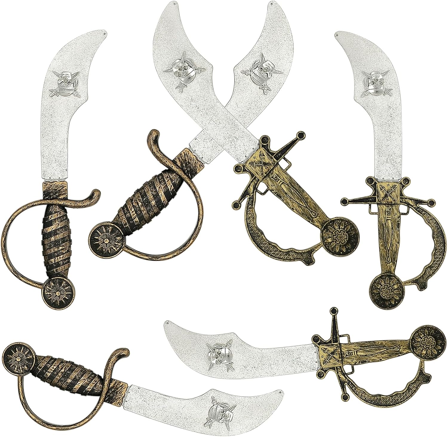 Amazon.com: 6 pcs Plastic Pirate Swords Set - Kids Pirate Cosplay ...