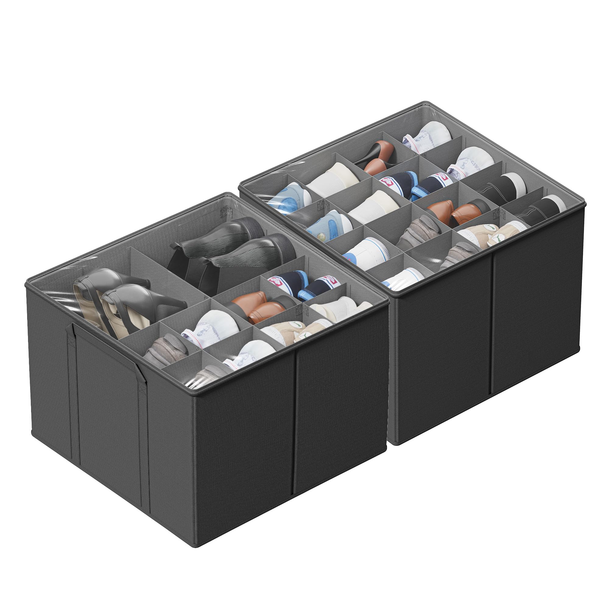 Amazon.com: SUOCO 2 Pack Shoe Organizer for Closet, Fits up to 32 Pairs ...