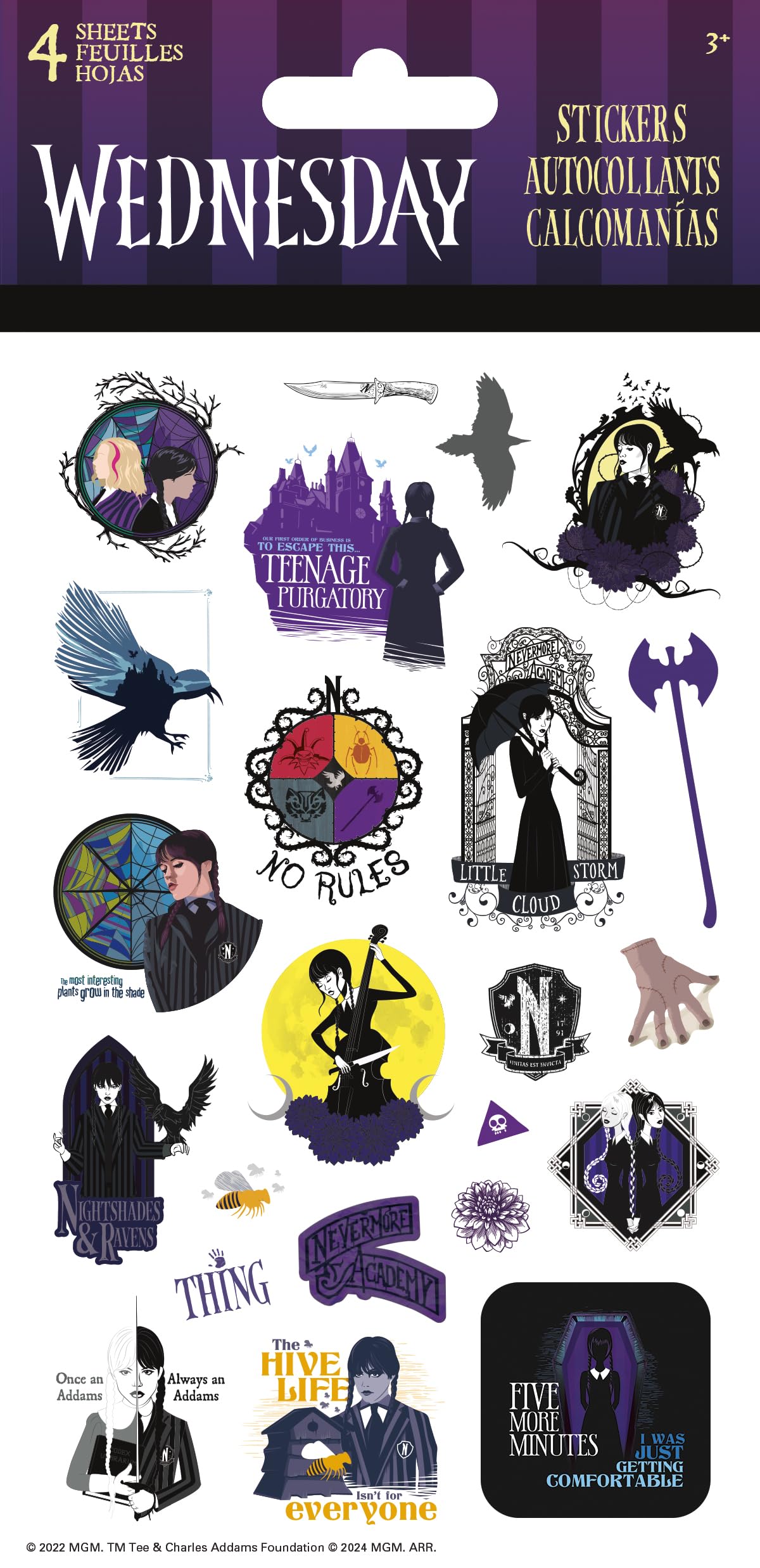 Amazon.com: Wednesday - Season 1 - Standard 4 Sheet Stickers Standard ...