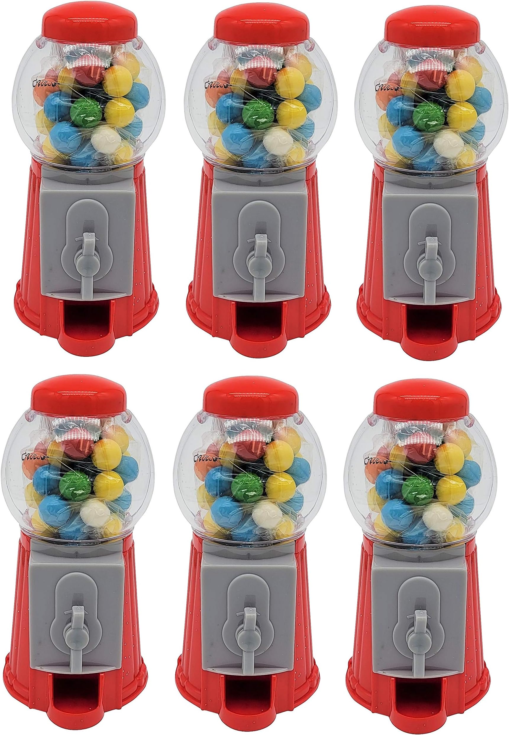 Amazon.com: 5" Gumball Machine Bank (with GUMBALLS) Classic Red Design ...