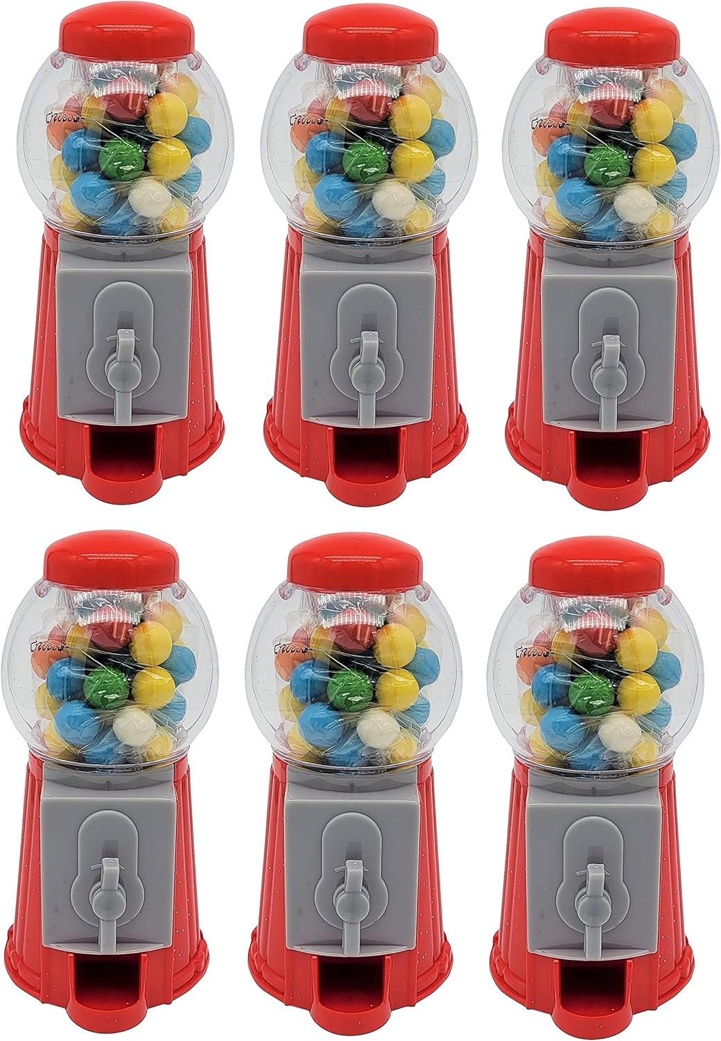 Amazon.com : 5" Gumball Machine Bank (with GUMBALLS) Classic Red Design ...