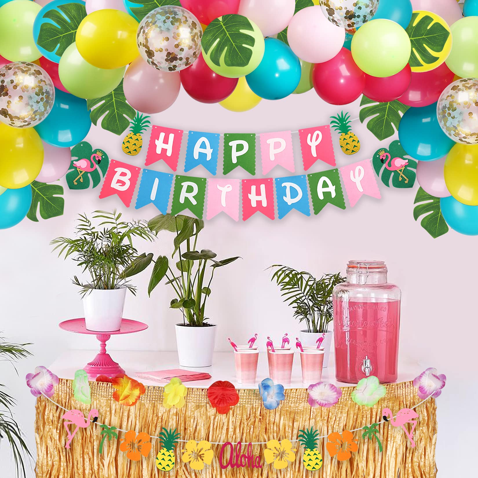 EAF Hawaiian Birthday Decorations Luau Birthday Party Decorations with ...