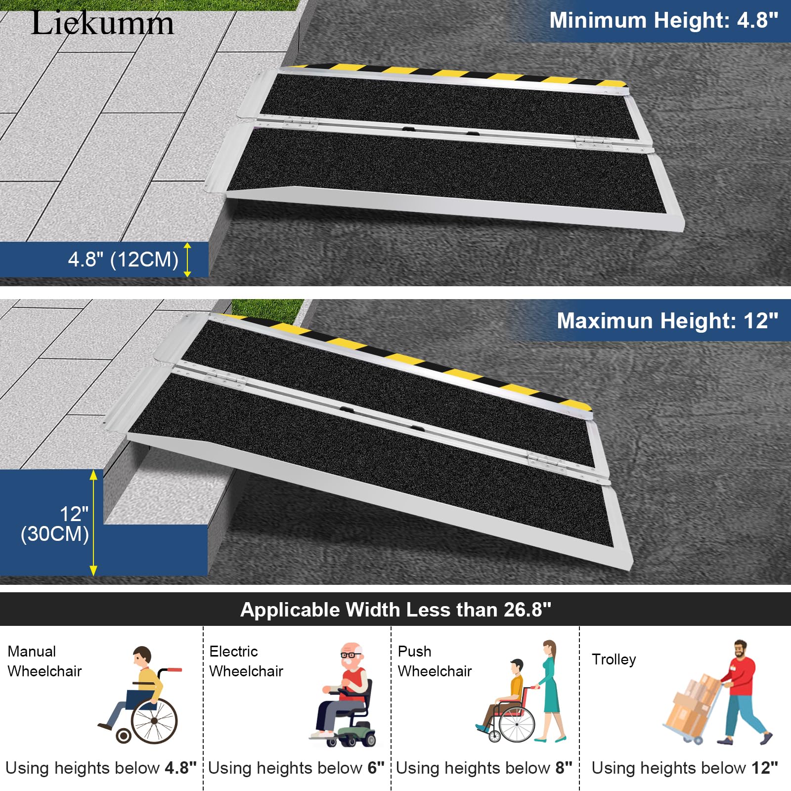 Snapklik.com : 4FT Portable Wheelchair Ramp,600LBS Capacity,Ramps For ...