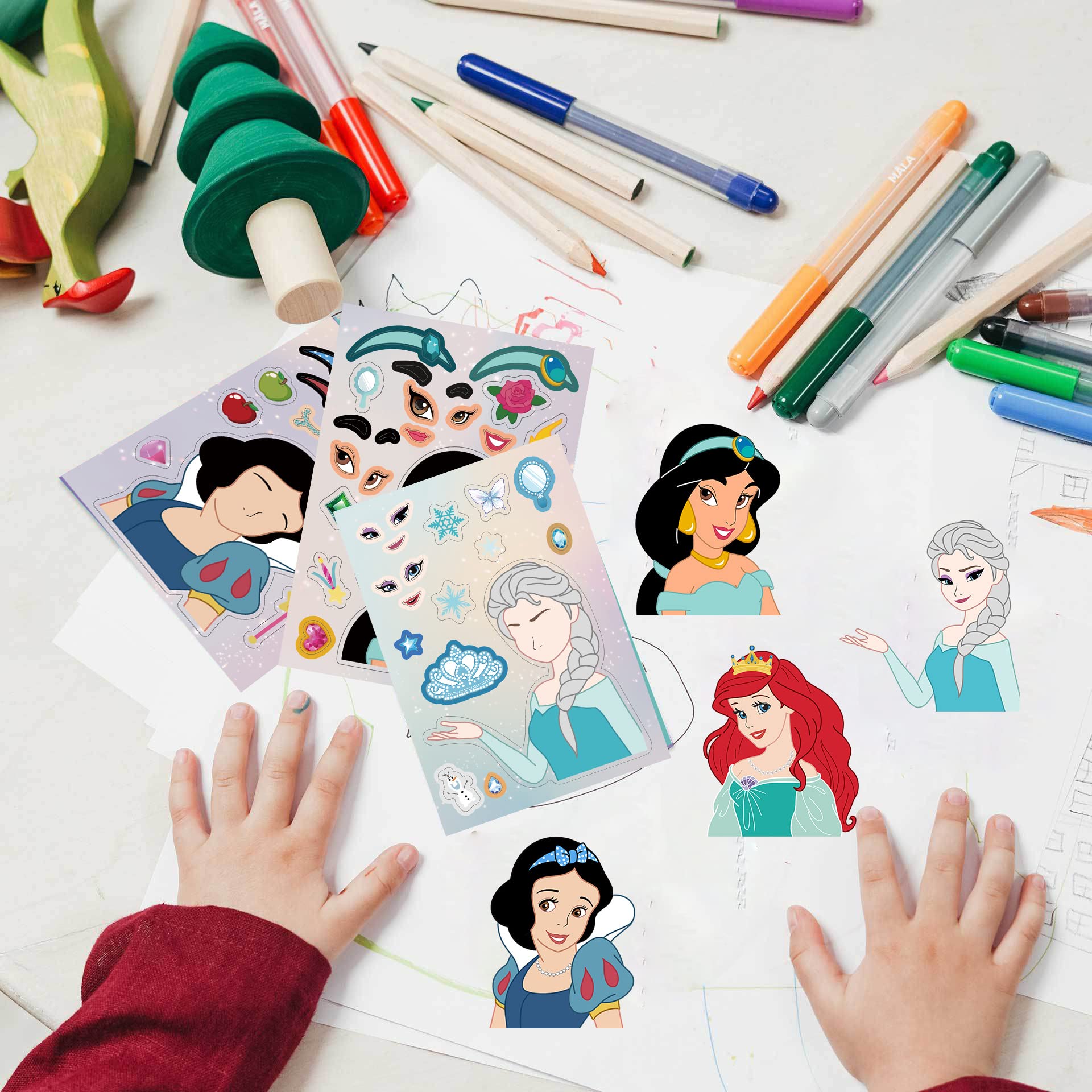 Snapklik.com : Princess Stickers For Kids - 24 Sheets Make Your Own ...