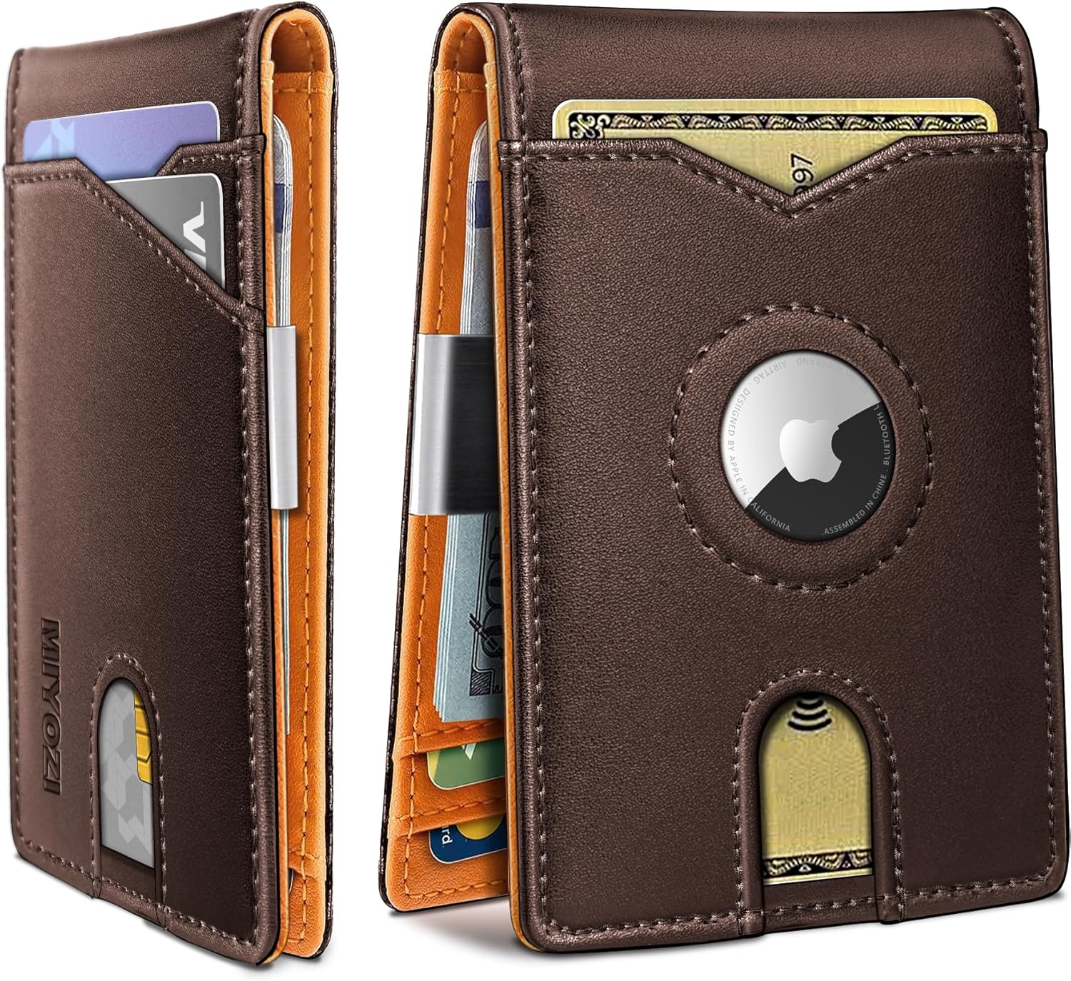 Amazon.com: miyozi Airtag Wallet for Men,with Money Clip 11 Cards Slim ...