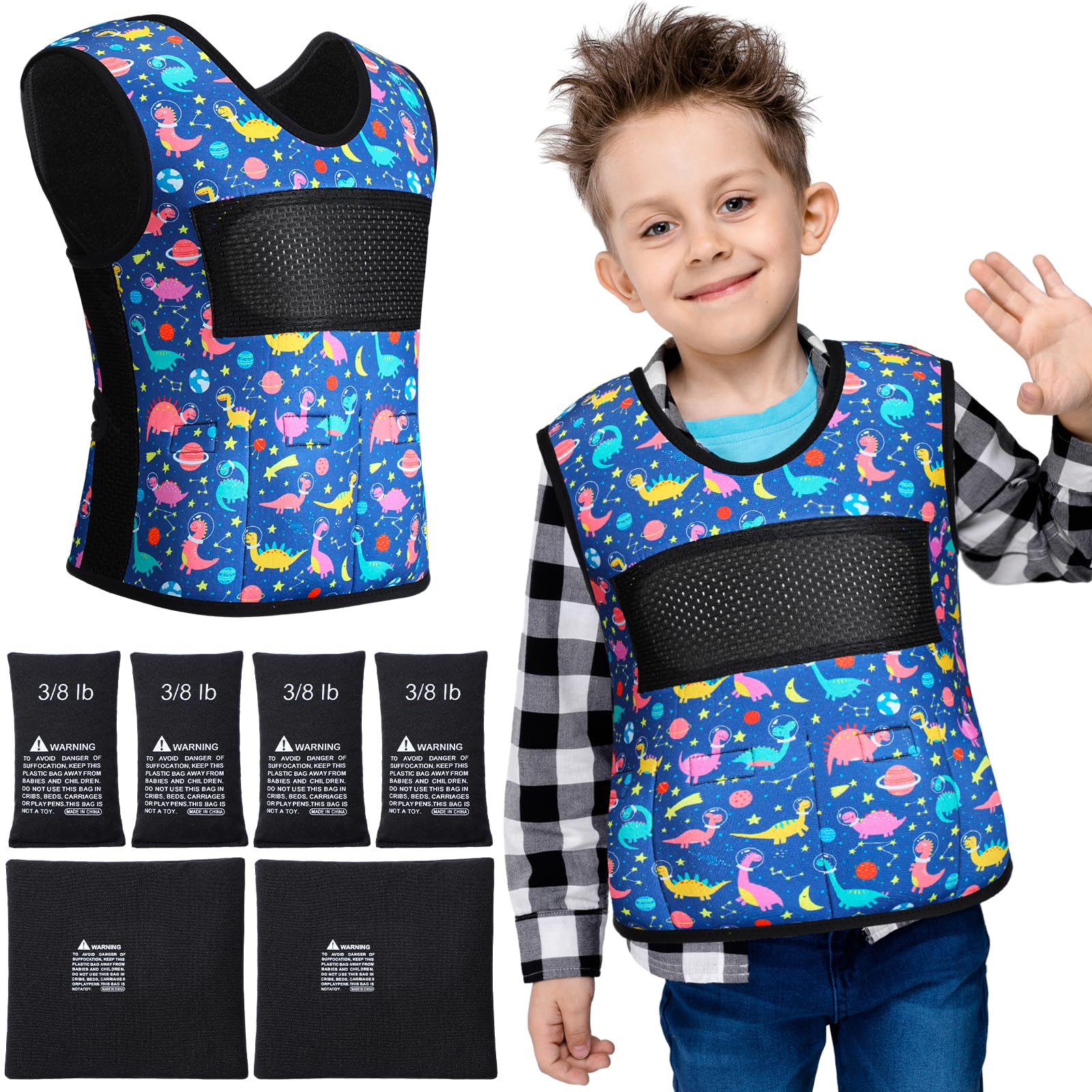 Amazon.com: Janmercy Weighted Vest for Kids Adjustable Breathable ...