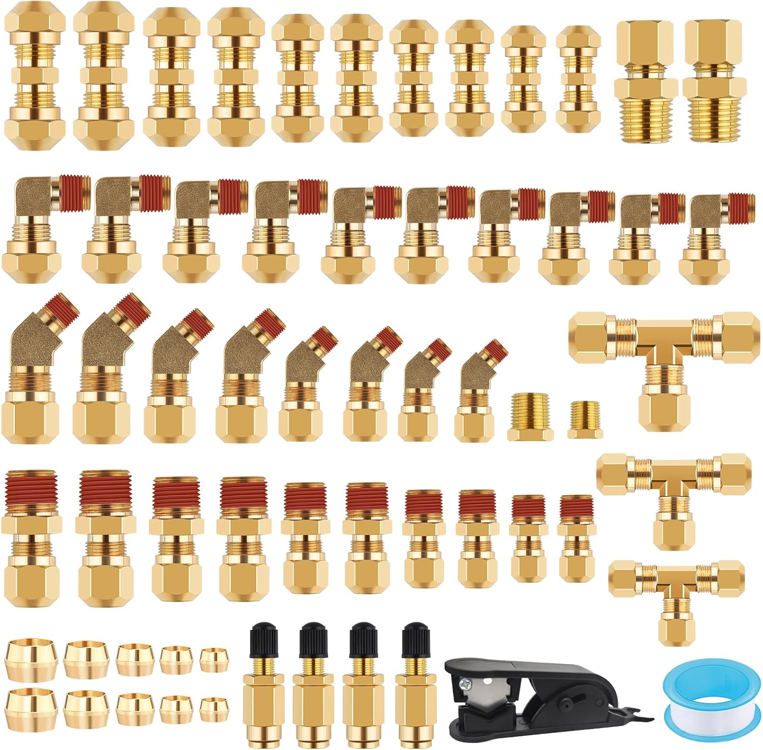 Amazon.com: 100PCS Brass DOT Air Line Fittings, Kalolary Quick Connect ...