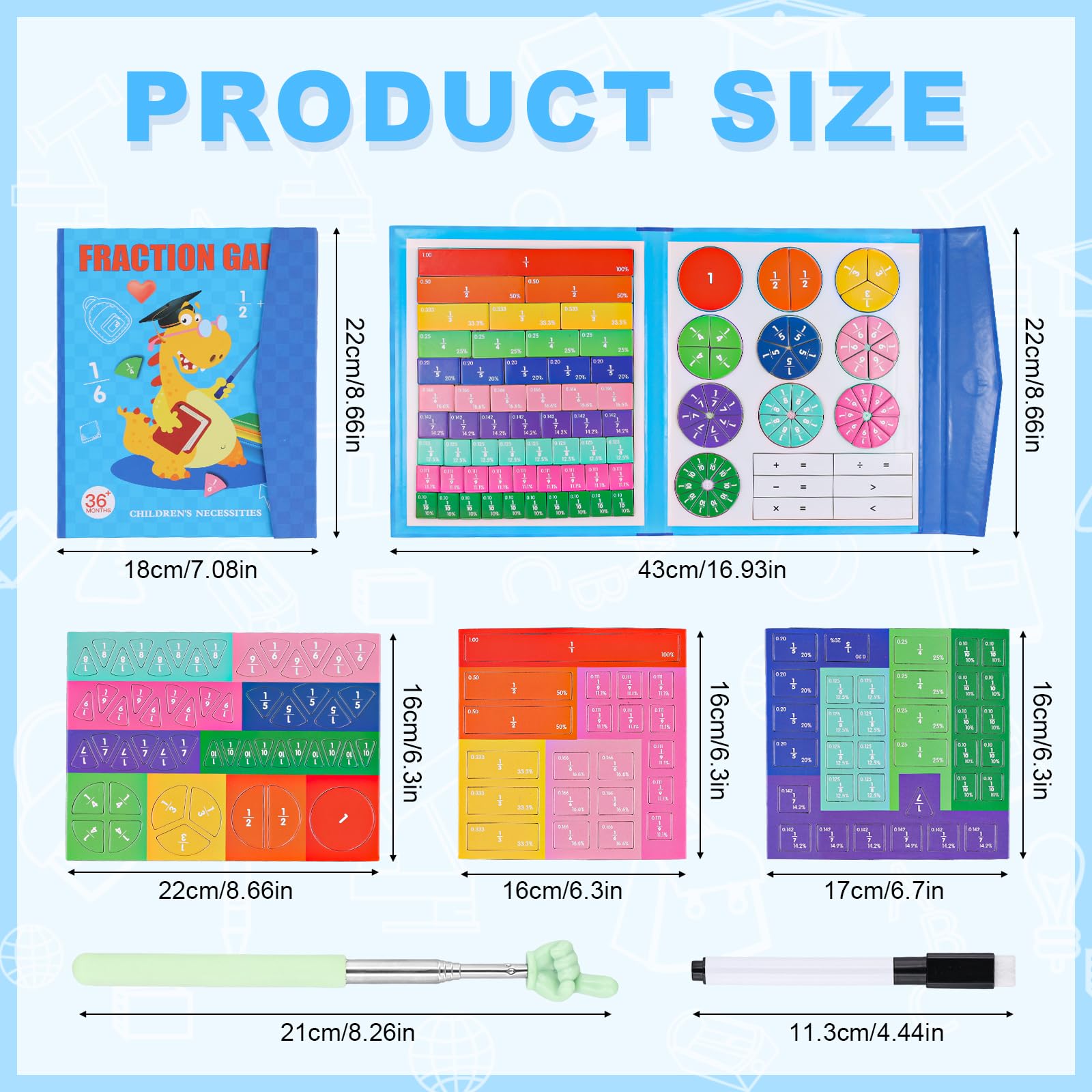 Magnetic Fraction Educational Puzzle, Fraction Tile & Circles Magnets ...