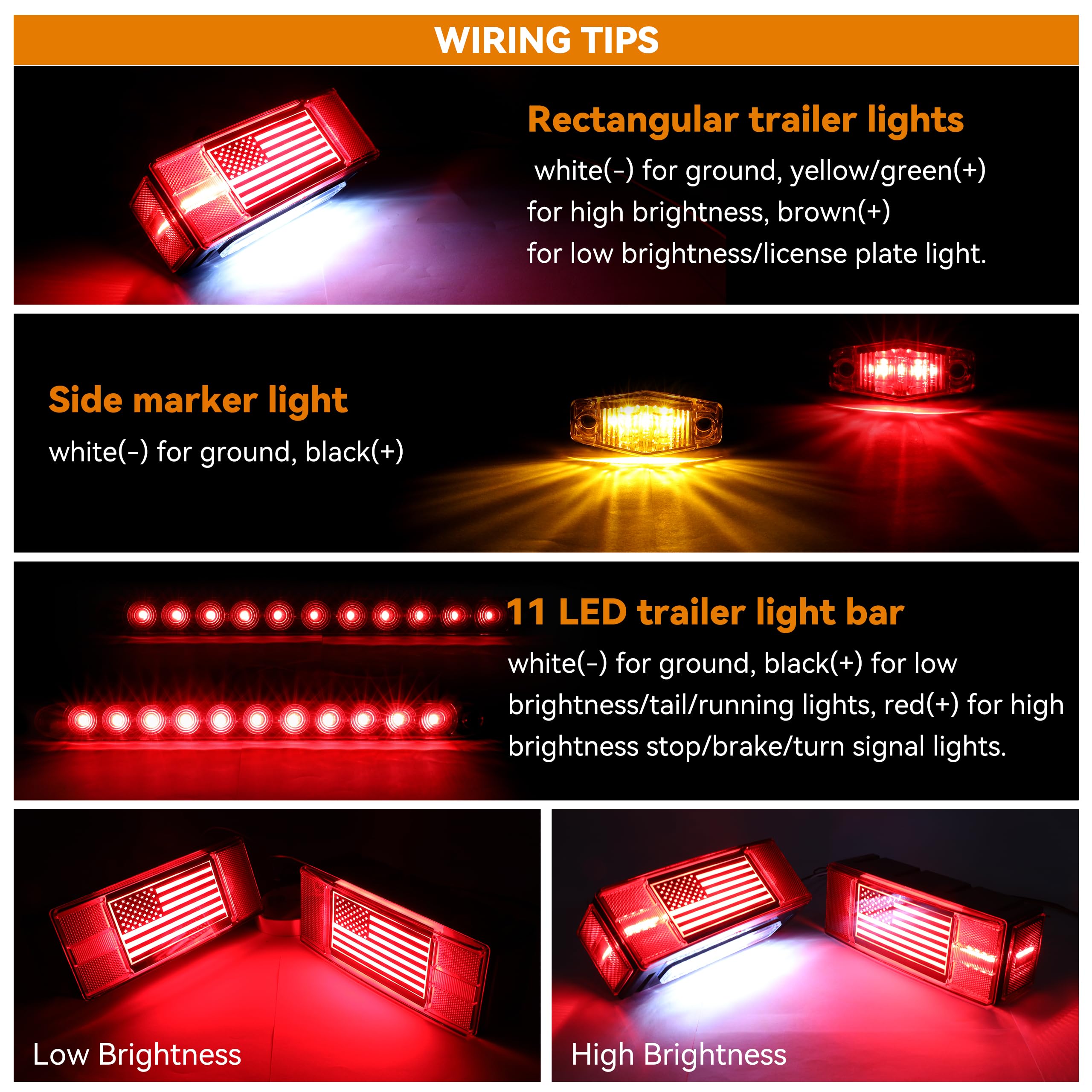 Snapklik.com : RVZONE LED Trailer Lights Kit For Utility IP68 ...