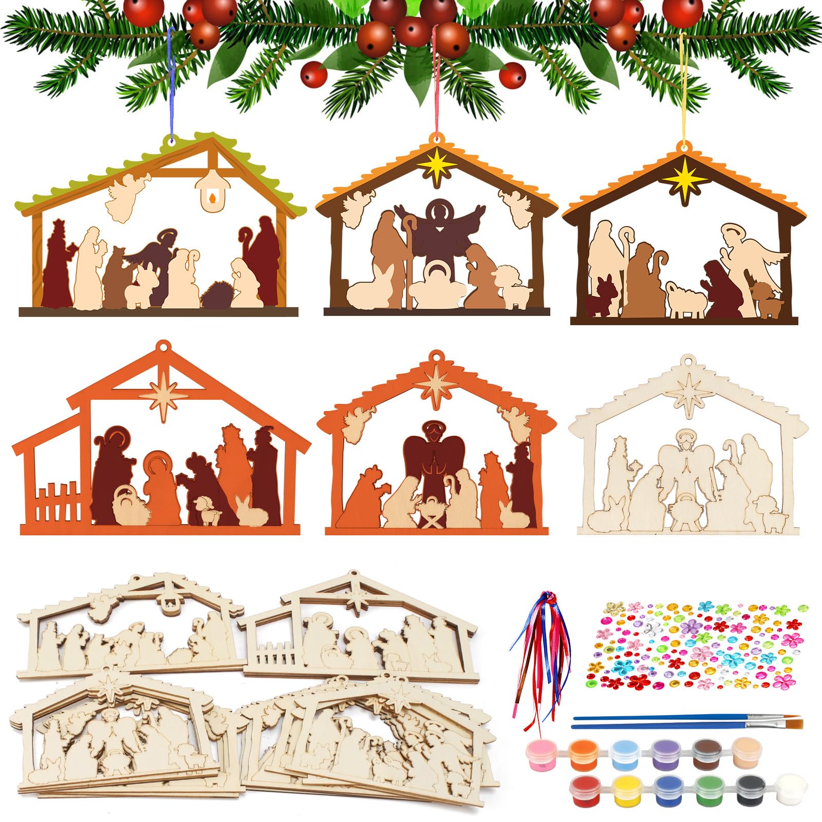 Snapklik.com : 18 Pack Nativity Craft Kit For Kids Make You Own ...