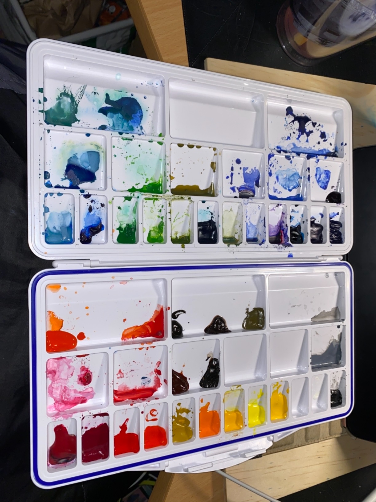 42 Well Paint Palette Air Tight, Extra Large Folding Mixing Painting ...
