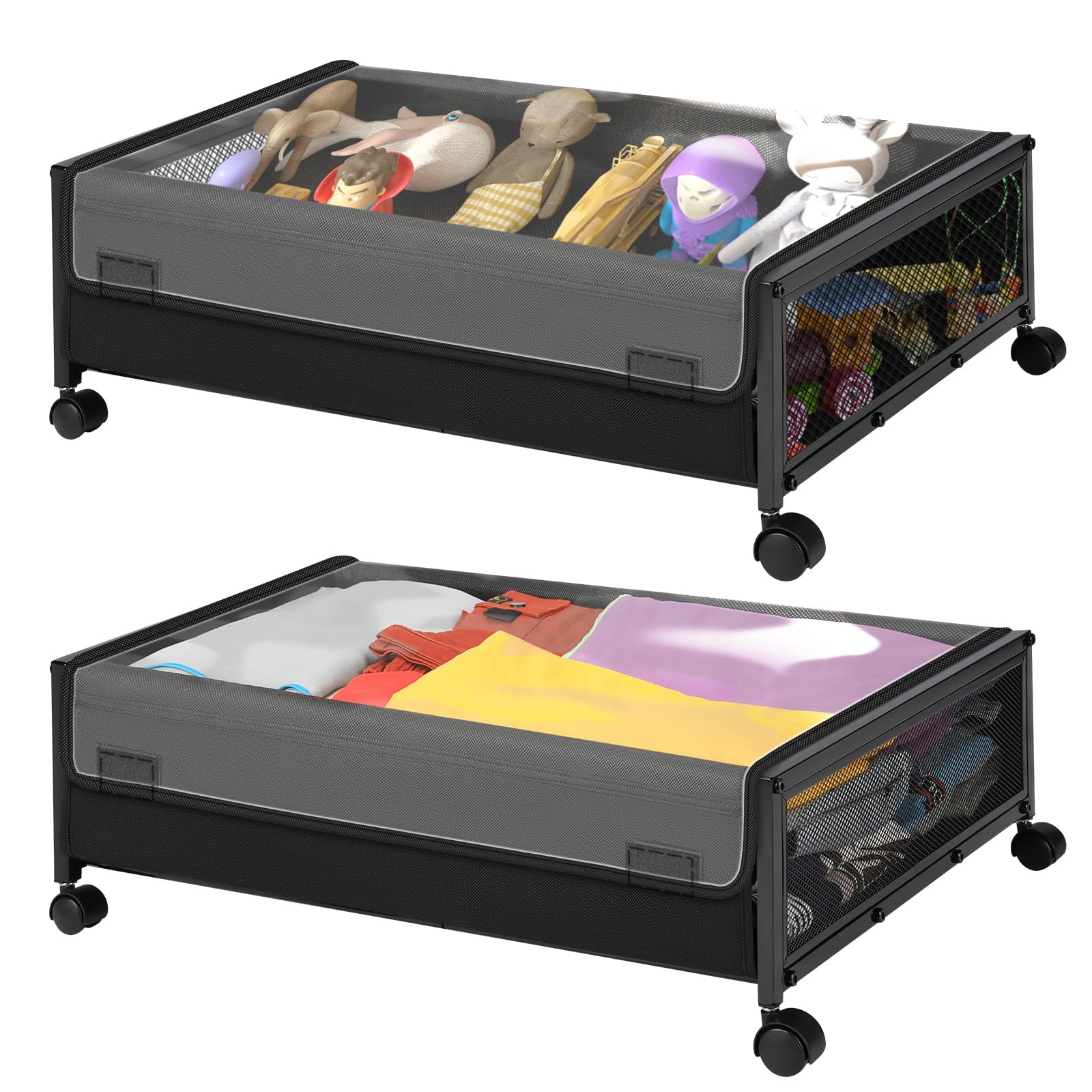 Under Bed Storage Metal Underbed Storage Tool-free Assembly Under Bed ...