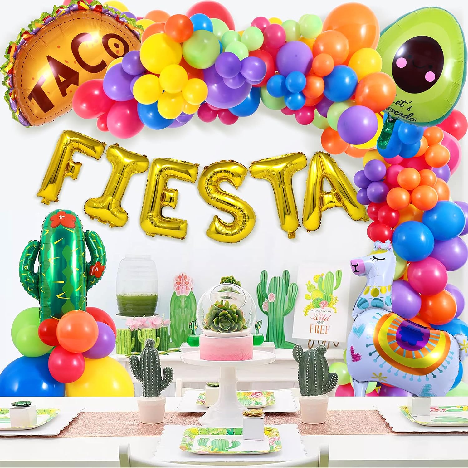 Amazon.com: Winrayk Mexican Fiesta Balloon Arch Garland Kit for Kids ...