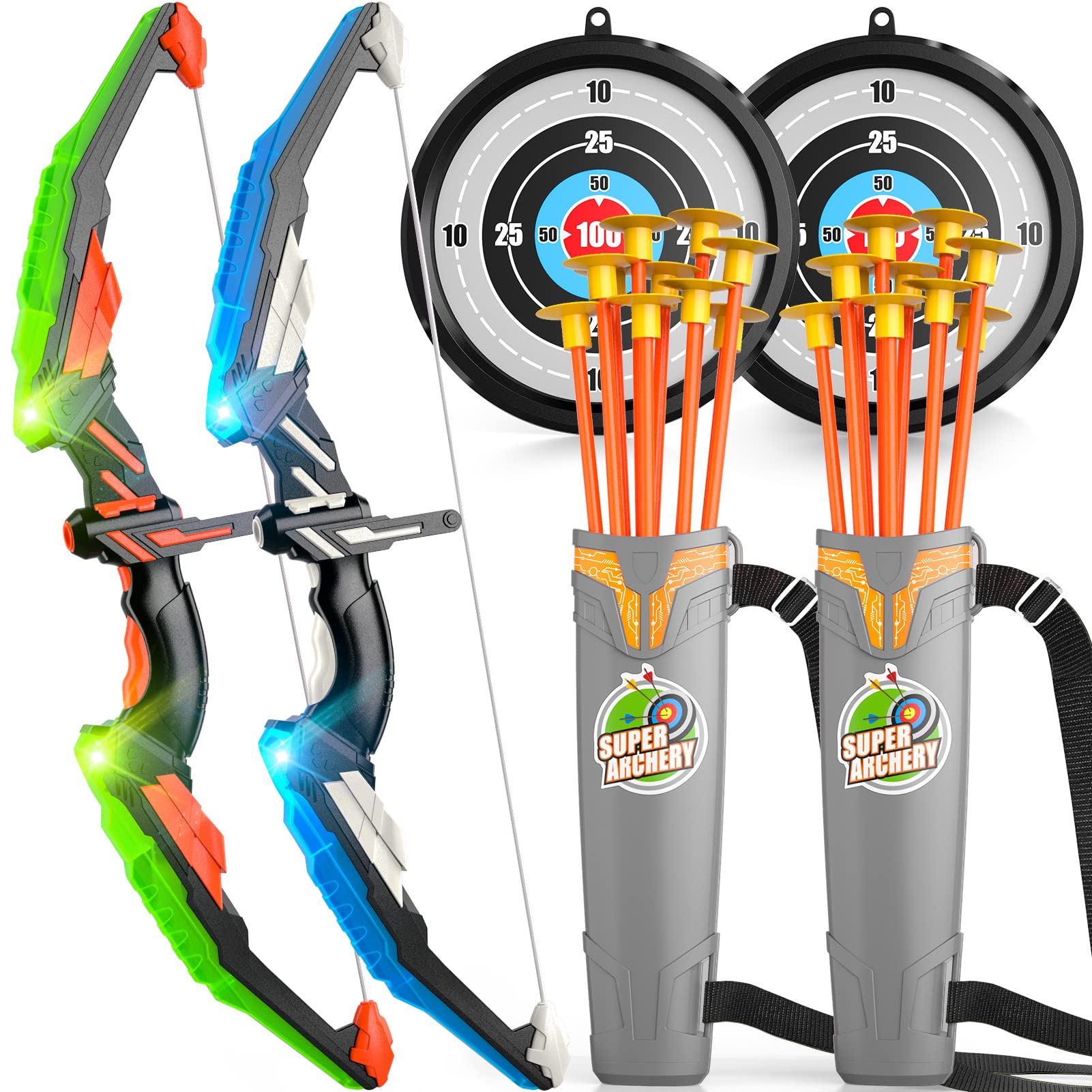 Bennol Bow and Arrow for Kids, Kids Archery Set with Light-up LED ...