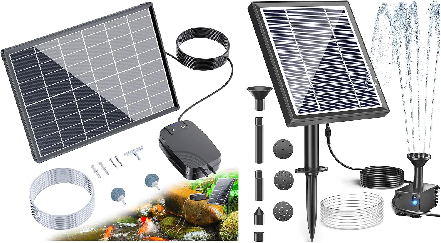Amazon.com : Biling 8W Solar Pond Aerator for Outdoor Small Pond Fish ...