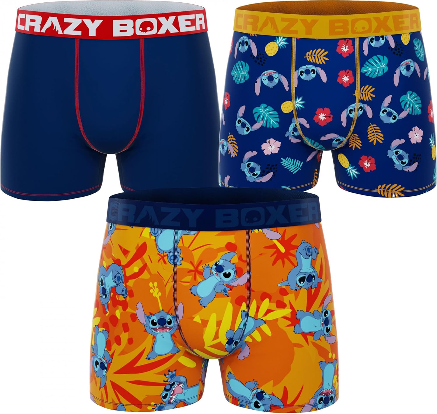 CRAZYBOXER Crazy Boxers Lilo and Stitch Boxer Briefs 3-Pack (US ...