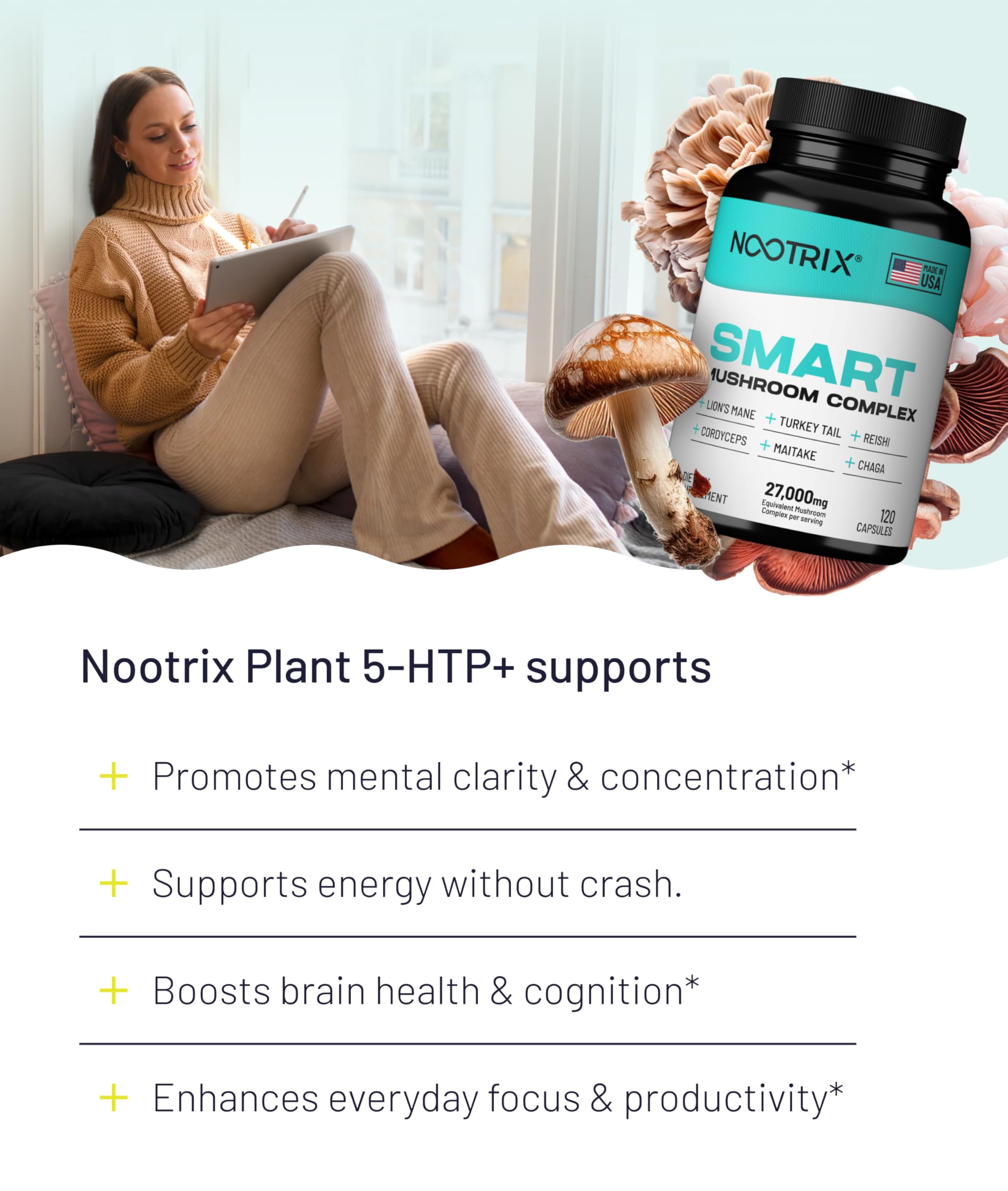 Snapklik.com : Smart Mushrooms Complex Supplement Supports Memory ...