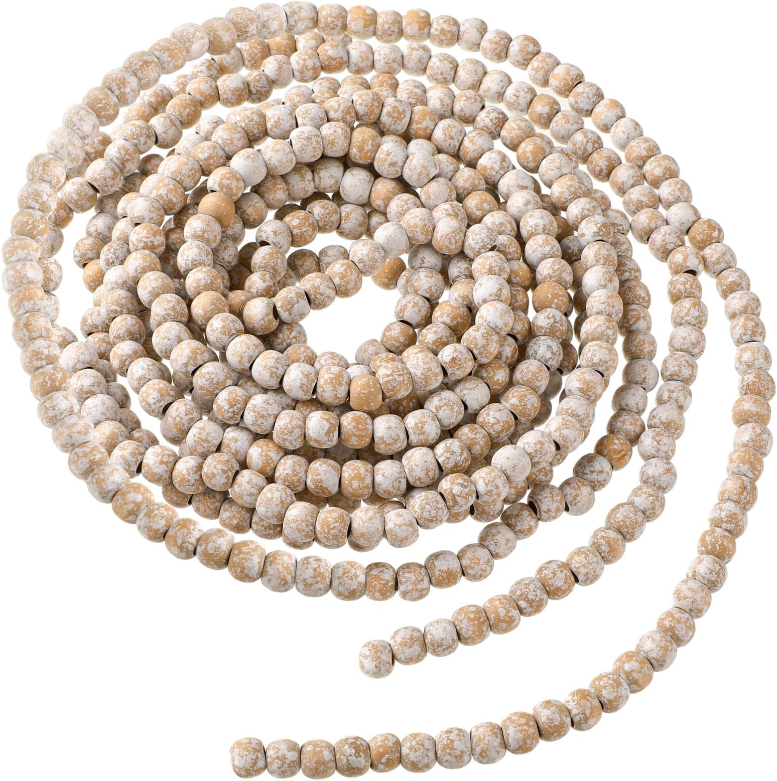 Amazon.com: 9 Foot Natural Wood Bead Christmas Garland | Wooden ...