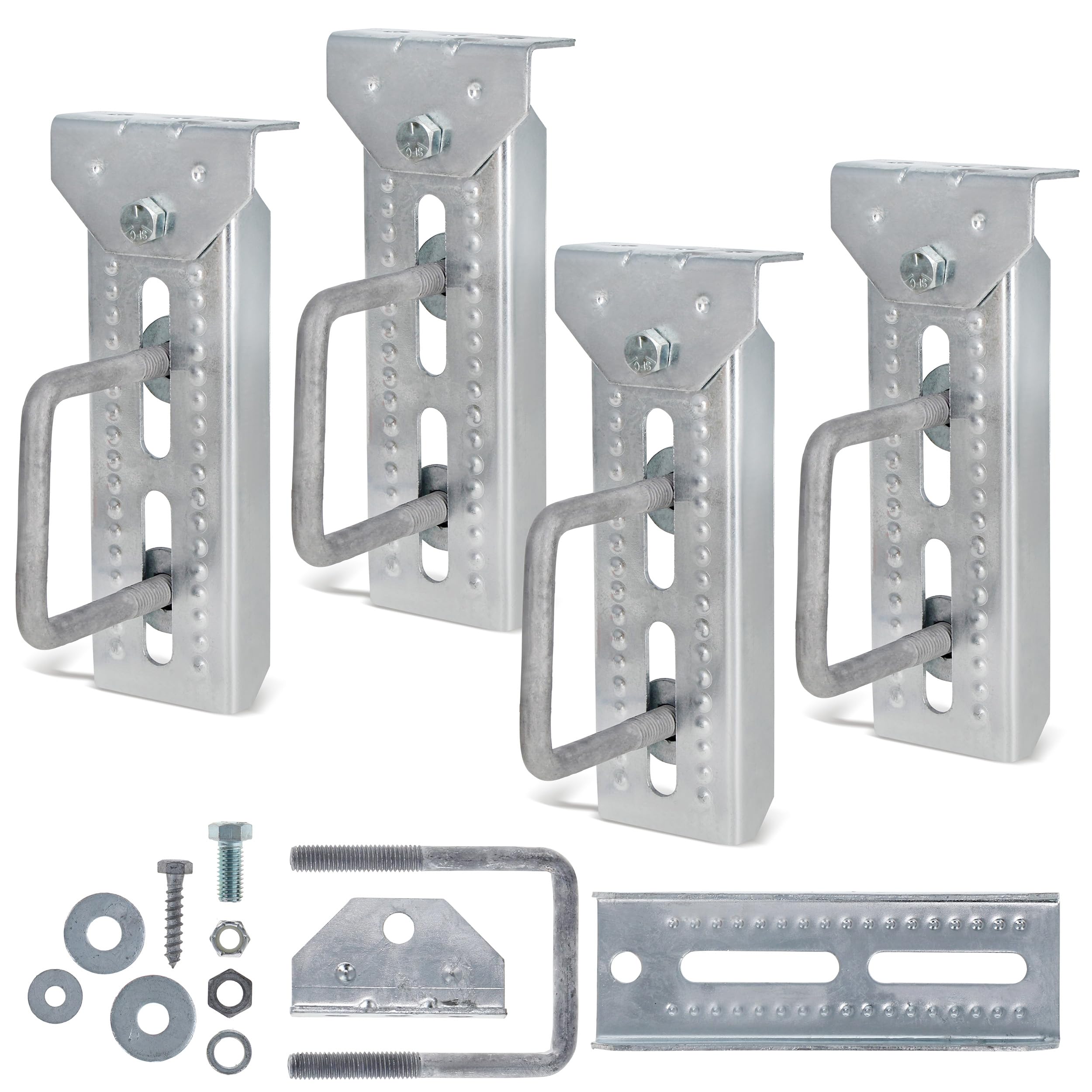 BISupply Boat Trailer Bunk Brackets - 4 Pack 8in Galvanized Swivel Top ...