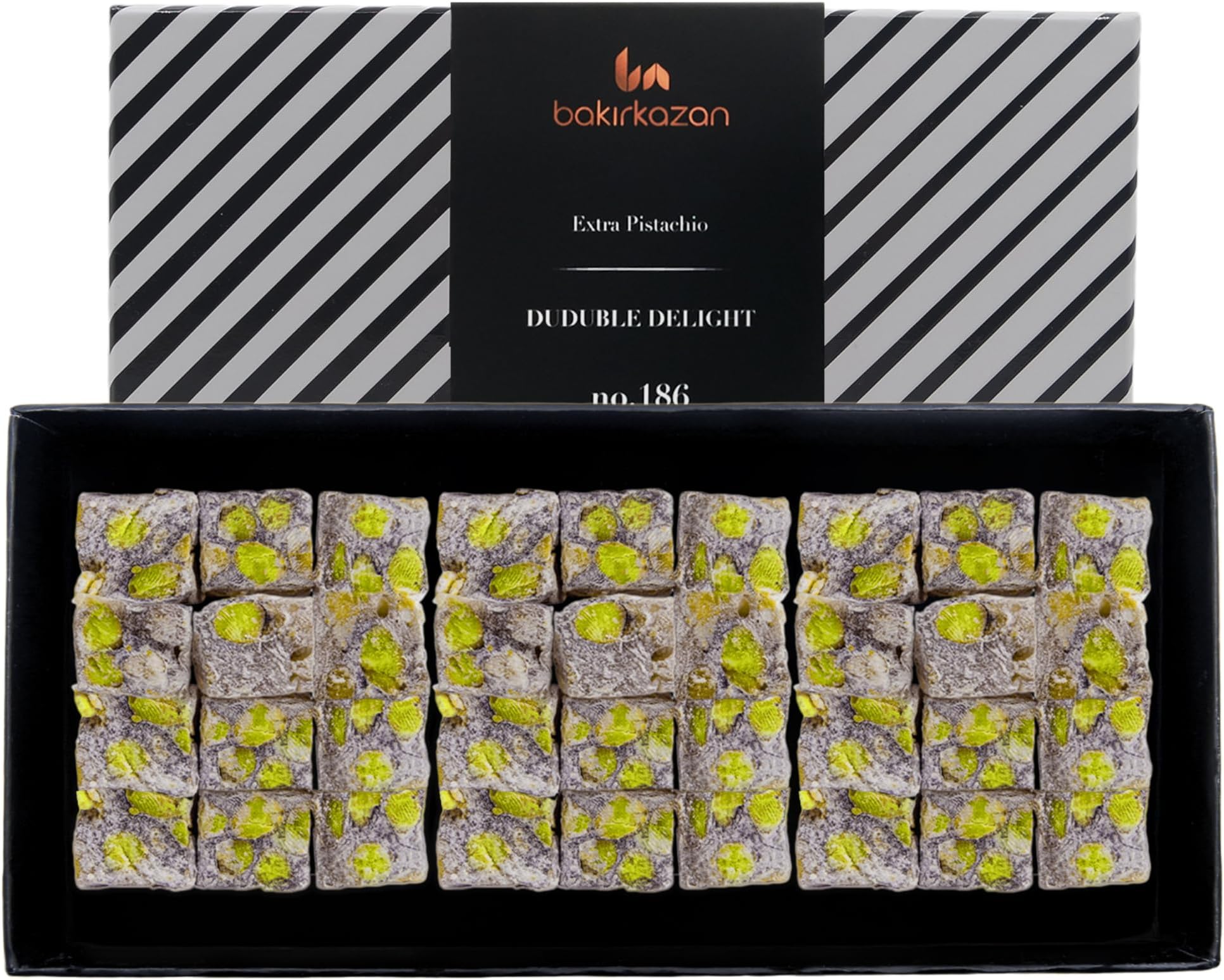 Amazon.com : Turkish Delight Pistachio Extra Duduble by BAKIRKAZAN, %40 ...