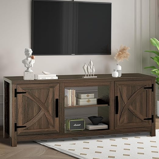 Amazon.com: Vaczon TV Stand for 65 Inch TVs, Farmhouse Entertainment ...