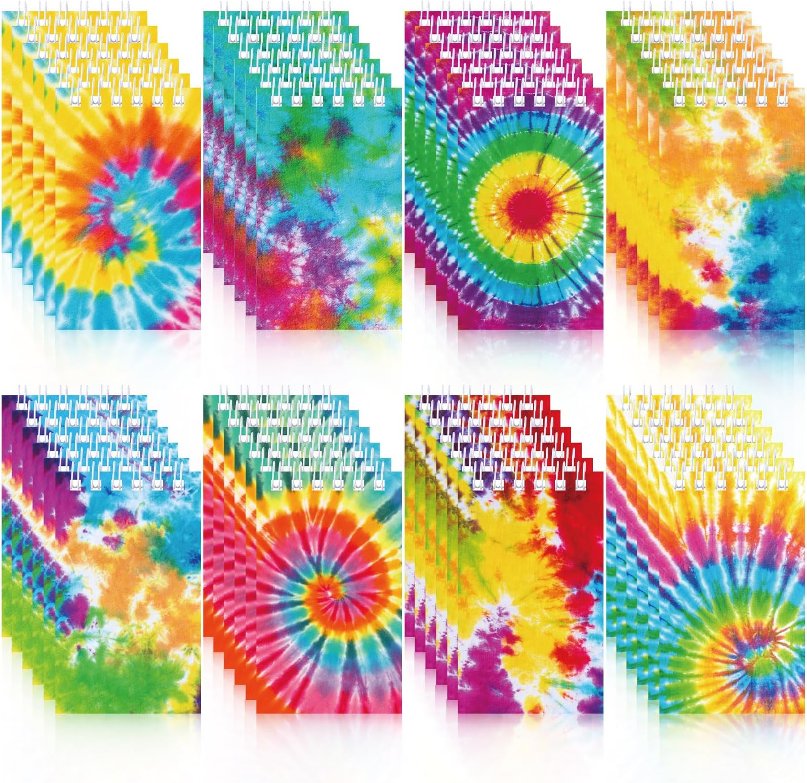 Zonon 48 Pcs Mini Tie Dye Notepads Bulk Blank Mini Spiral Notebooks ...
