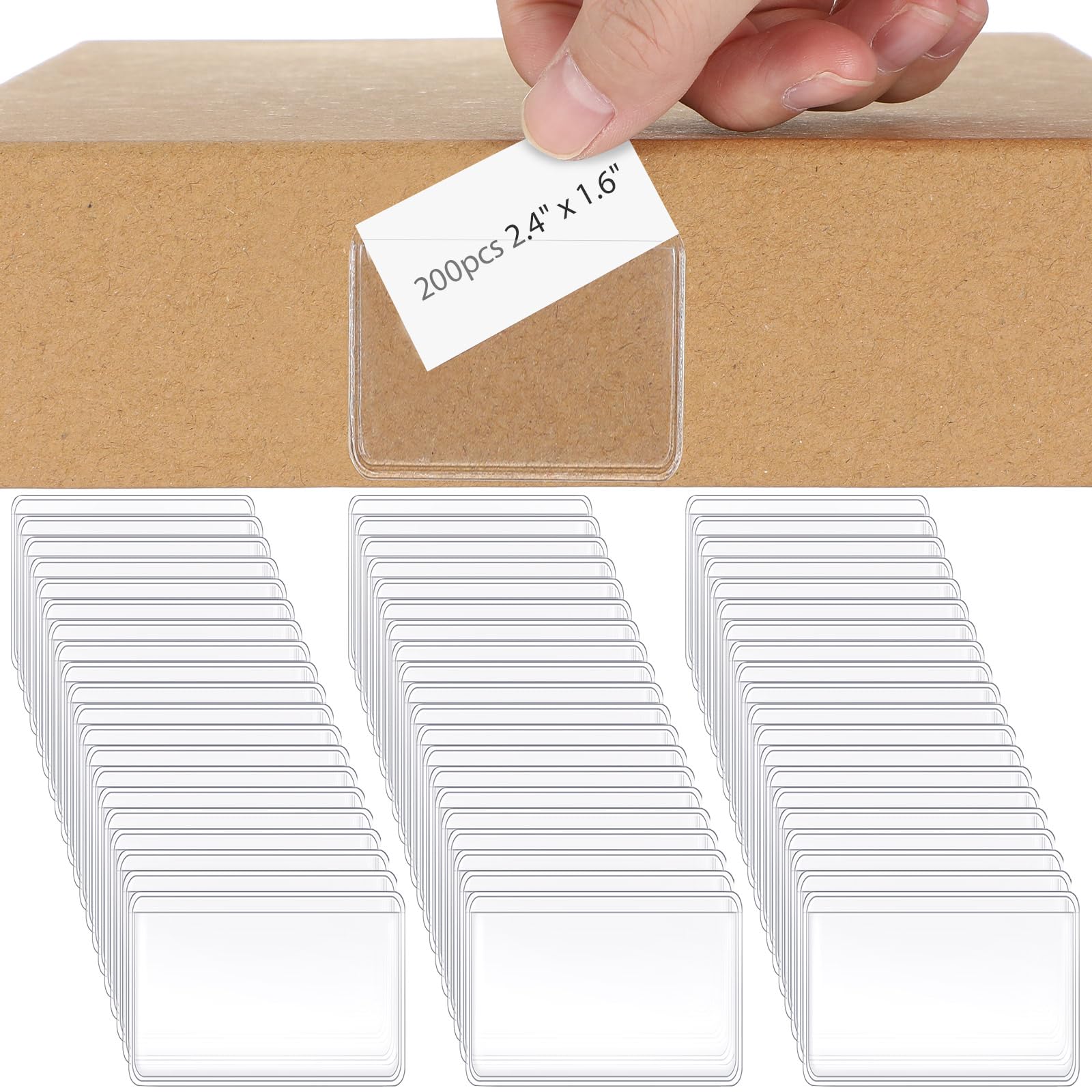 Amazon.com : Jeyiour 200 Pcs Label Holders Adhesive Label Pockets ...