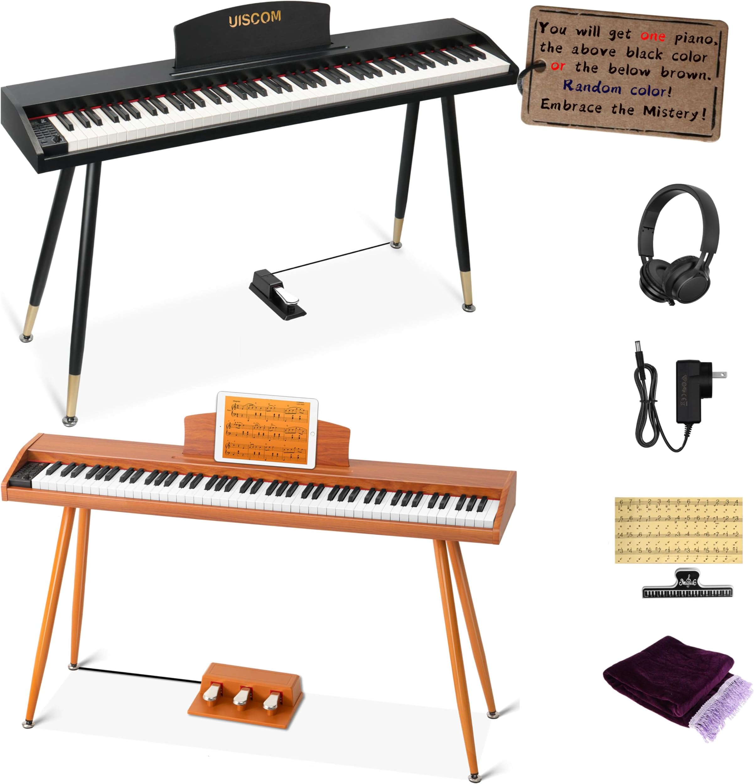 Amazon.com: AODSK Digital Piano 88 Key Full Size Weighted Keyboard ...