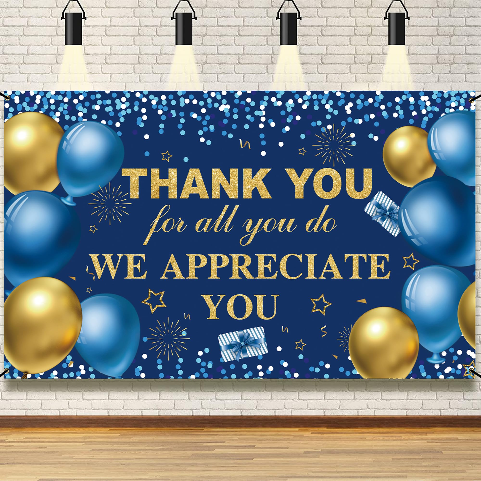 Porch Sign Backdrop Blue 'We Appreciate You' Party Decorations - Porch ...