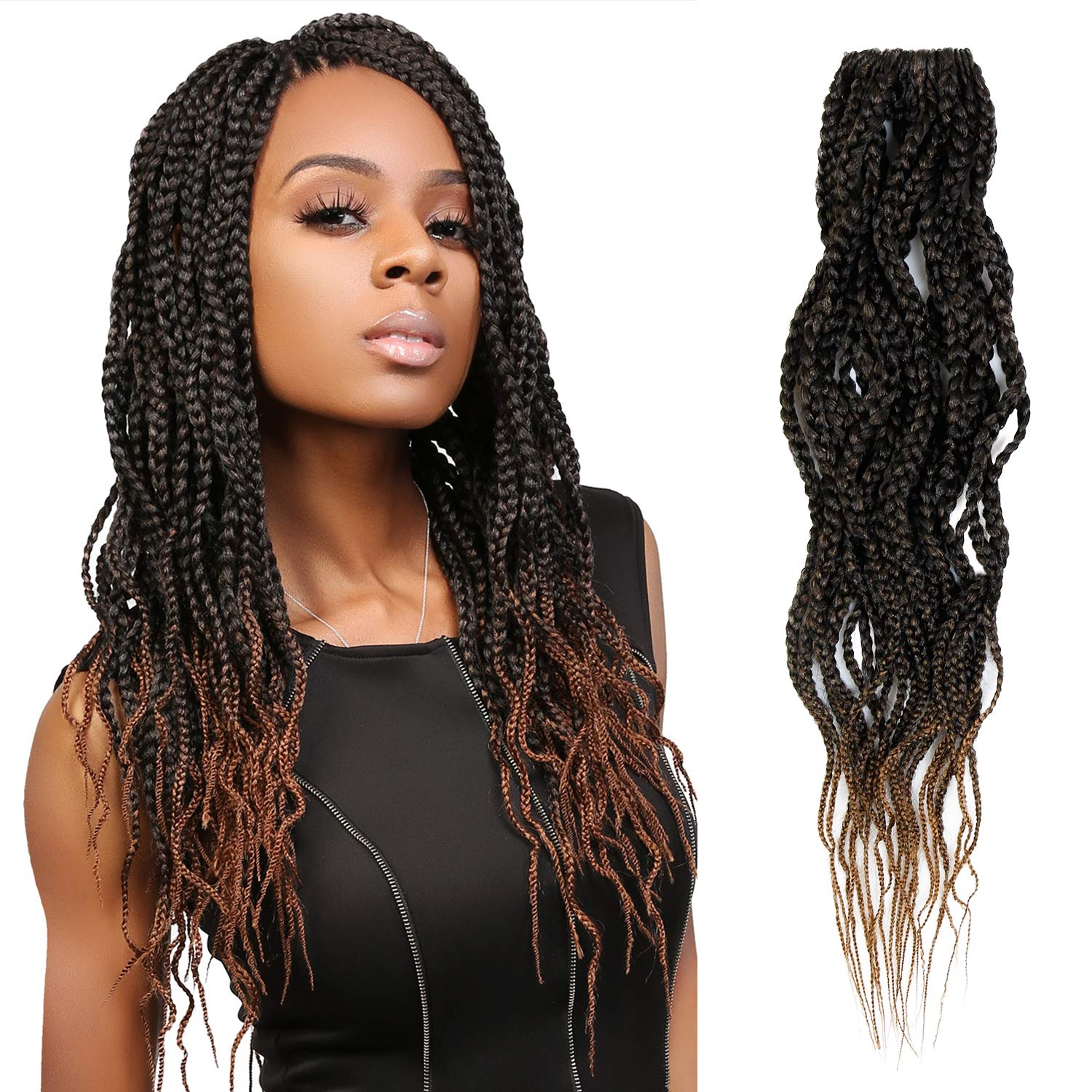 Buy 20 Inch AU-THEN-TIC Wavy Box Braid Crochet Hair Goddess Box Braids ...