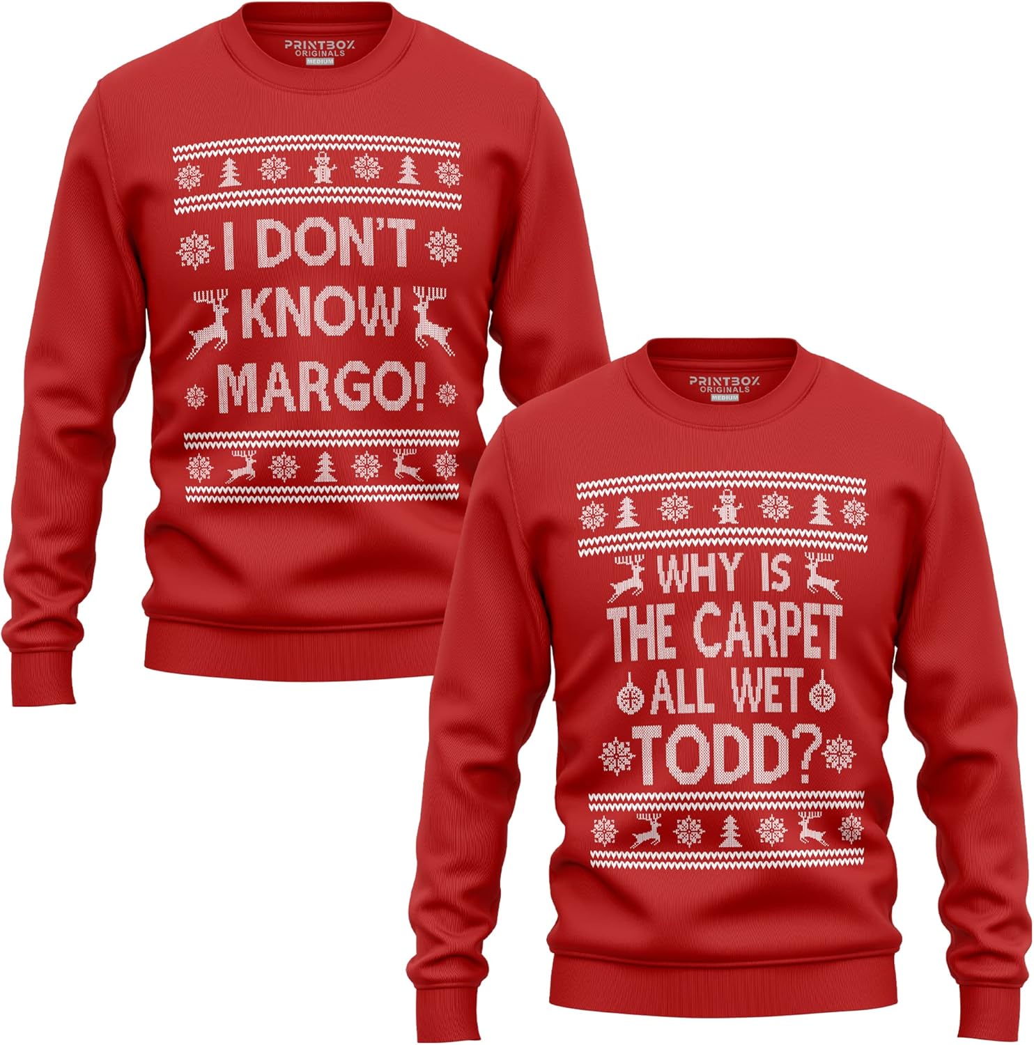 Amazon.com: Printbox Originals Matching Christmas Sweaters for Men ...