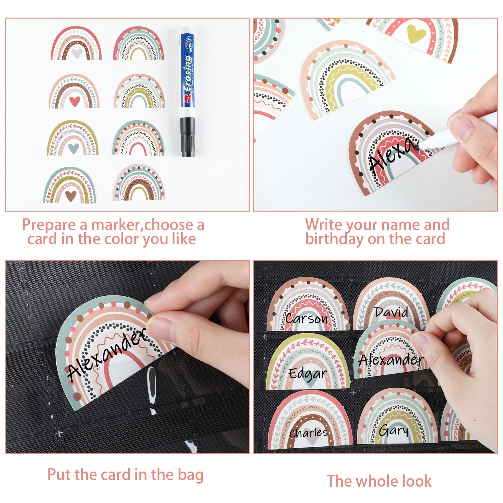 Snapklik.com : Happy Birthday Pocket Chart Boho Rainbow Birthday ...