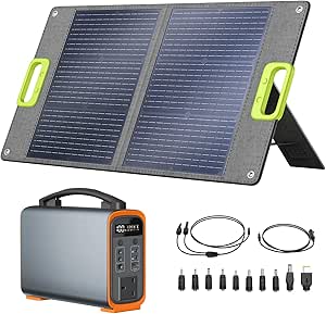 Portable Power Station 240Wh with 60W Solar Panel, 240W LiFePo4 Battery ...